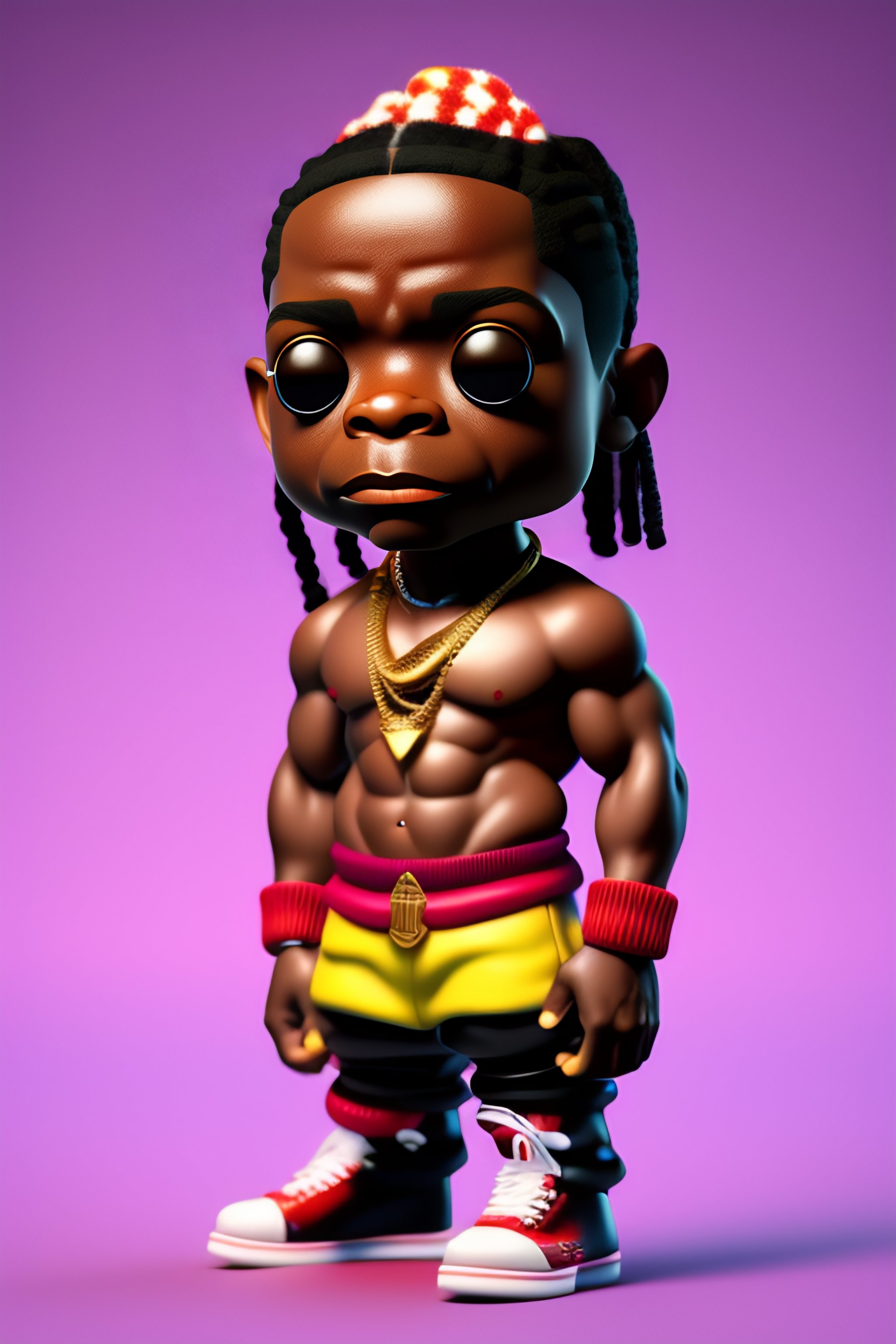 Lexica - Full body 3d render of funko pop rapper lil wayne