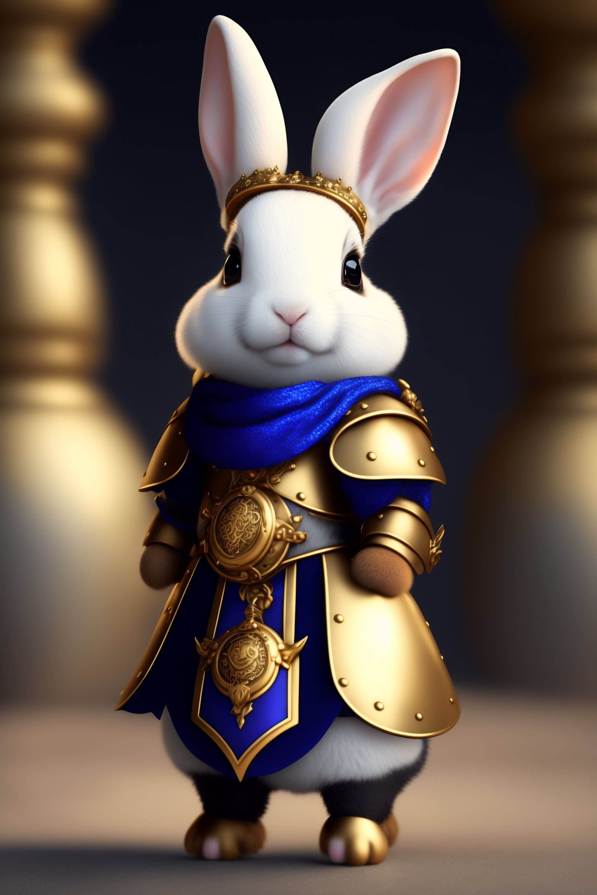 Lexica - Cute bunny, shiny armor, style steampunk, ram-rabbit, 2 small ...