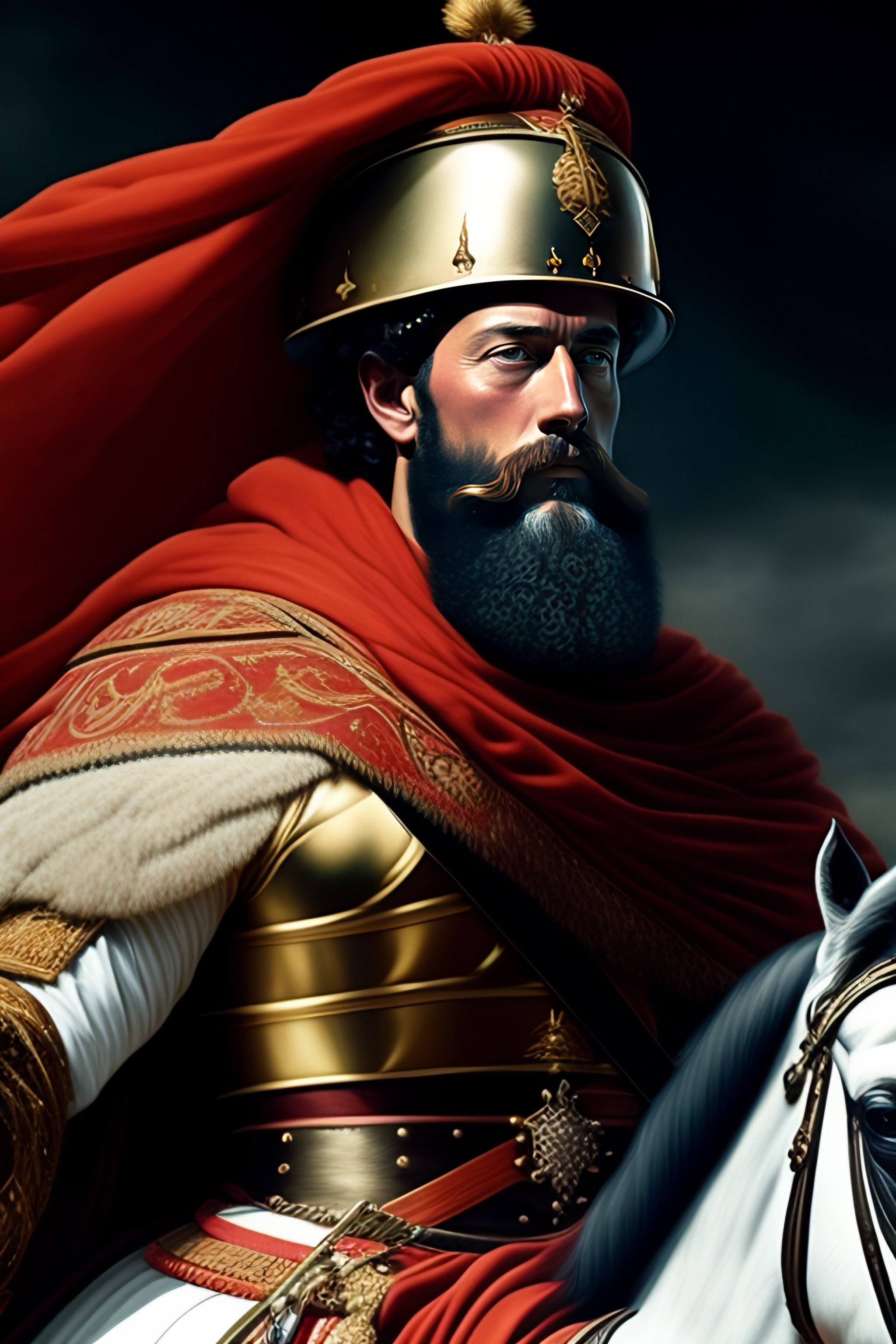 Lexica - Portrait of marcus aurelius leading army to war