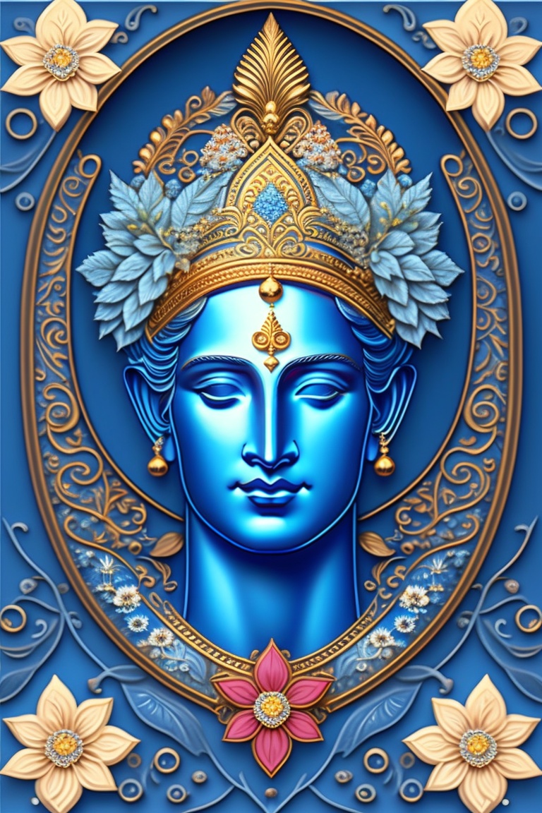 Lexica - Lord Rama with classical floral elements emanating from center ...