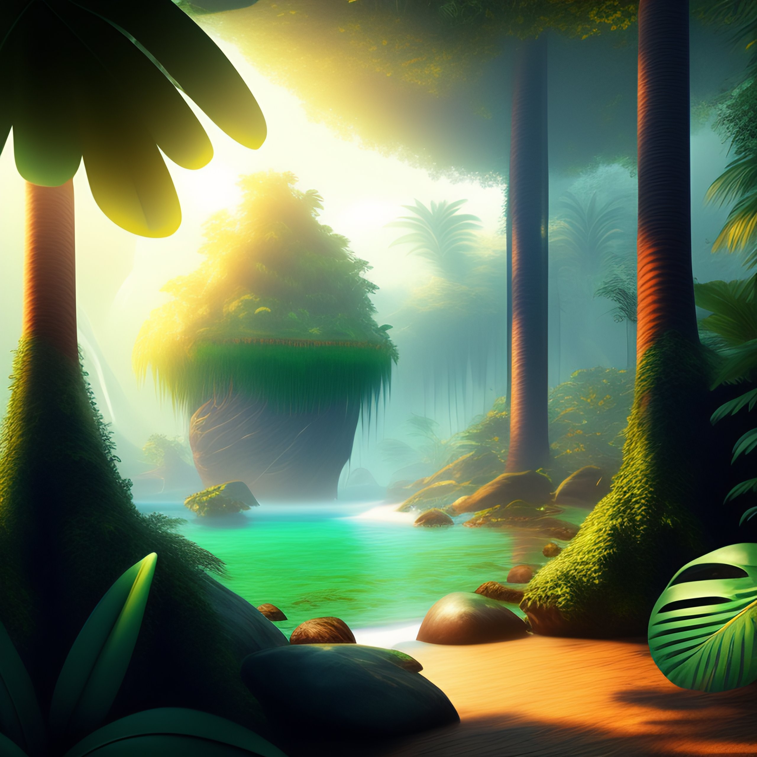 Lexica - Tropical forest, realistic, ultra detailed