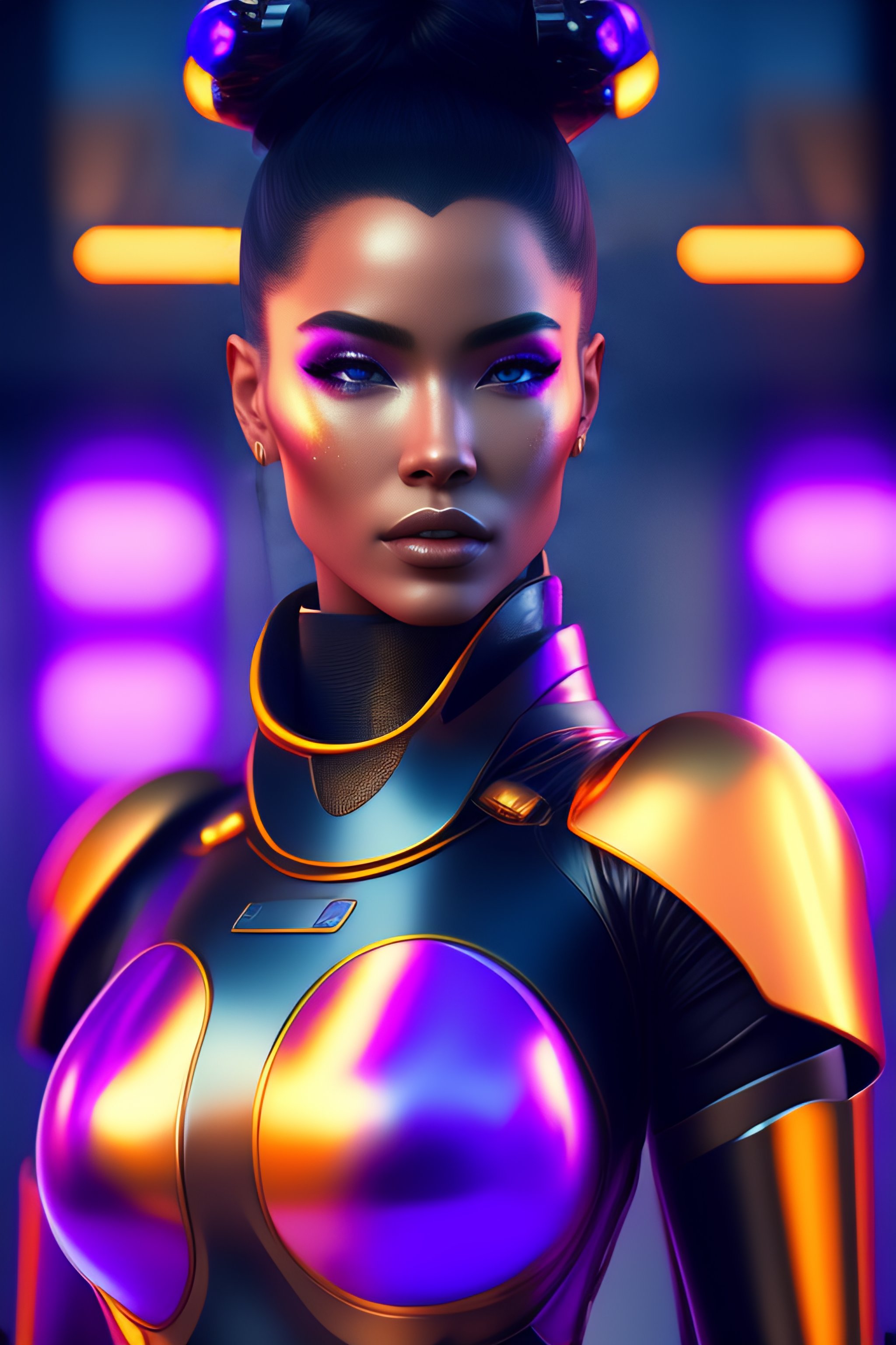 Lexica - Beautiful female cyborg wearing futuristic cyberpunk fashion ...