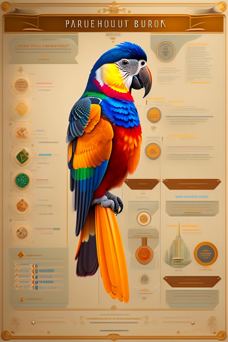 Lexica - A detailed infographic of a cyborg-parrot, full details ...