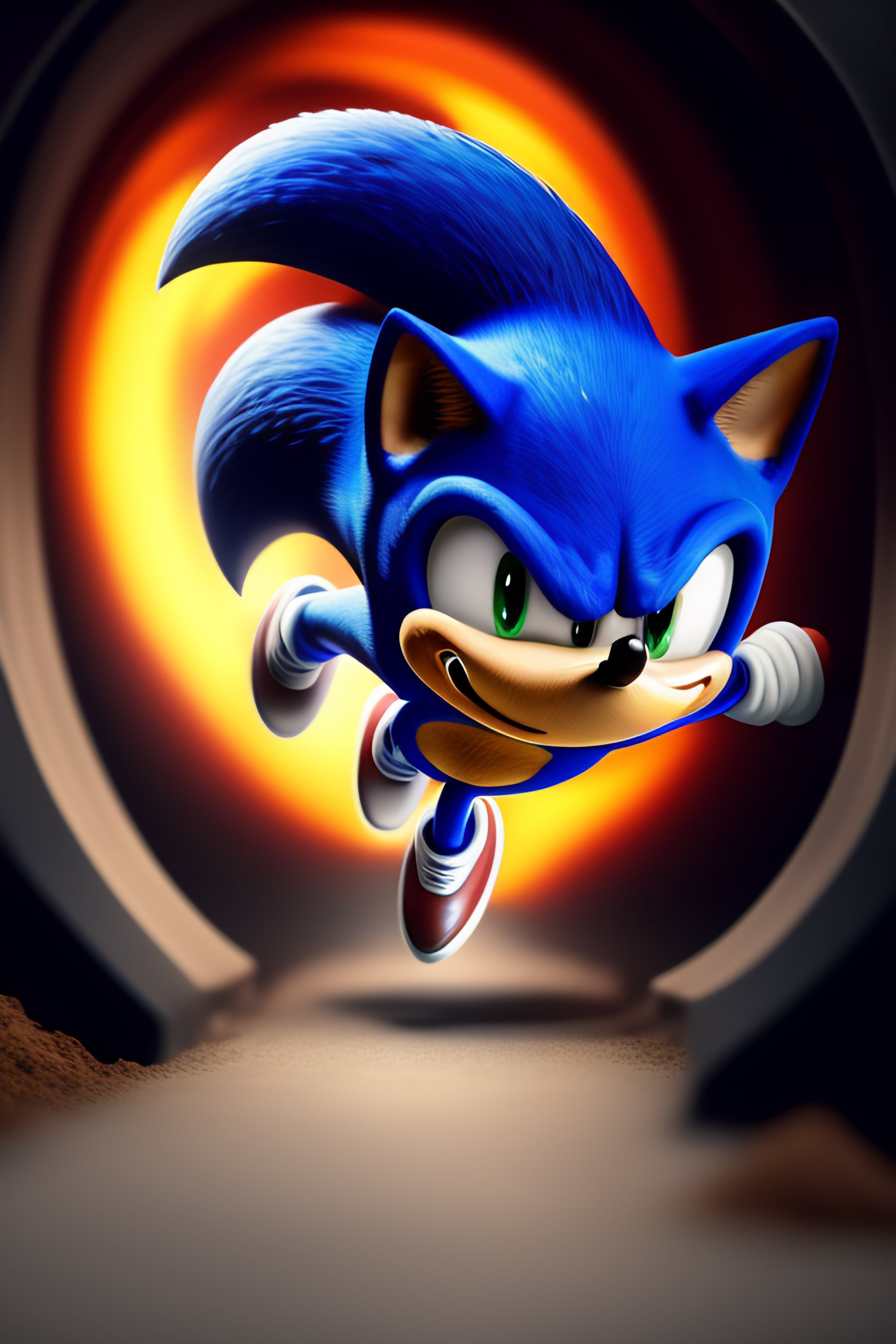 Lexica - Sonic the hedgehog escaping capture