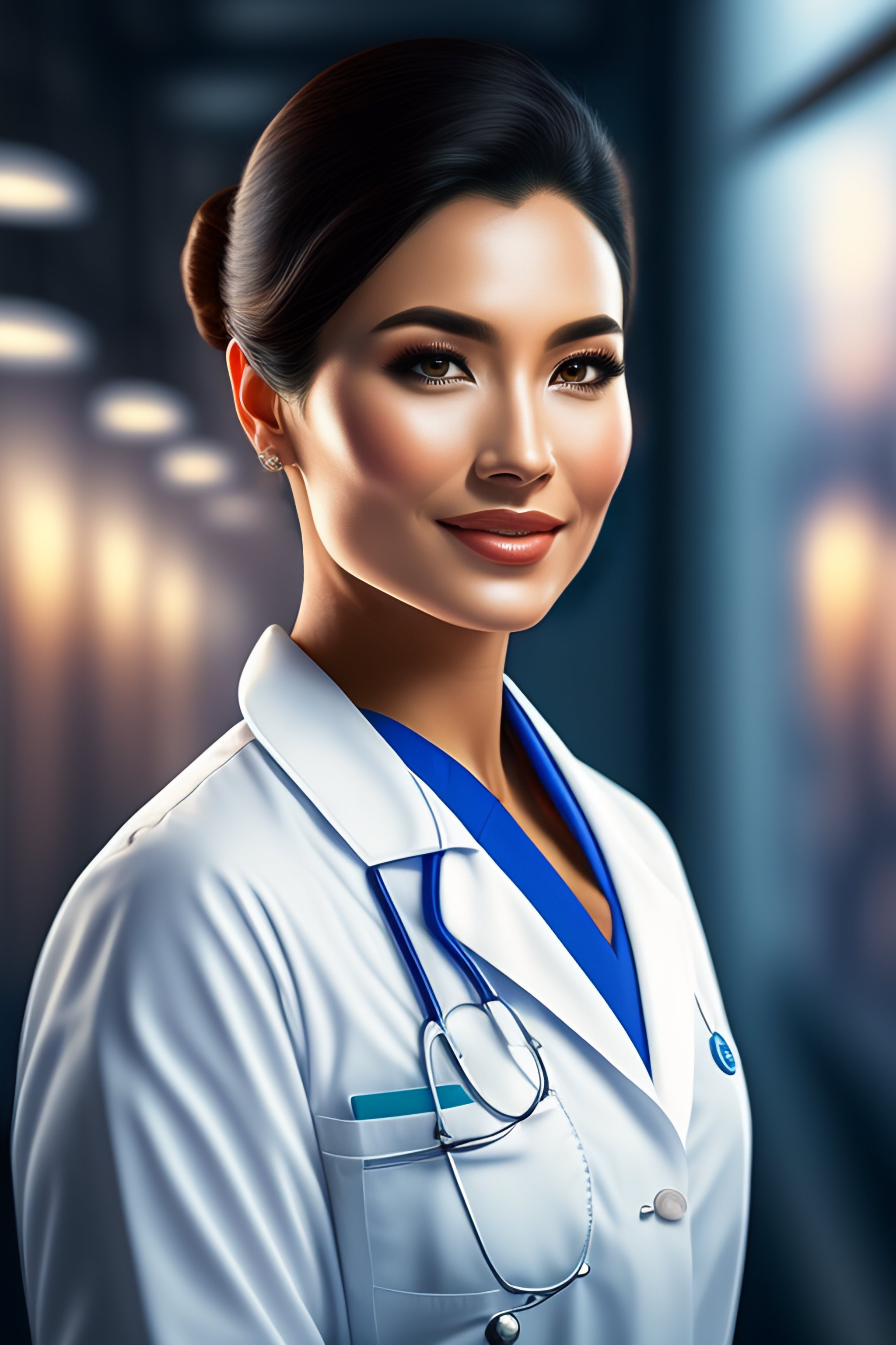 Lexica - Photo of a gorgeous young doctor wearing a doctors outfit in ...