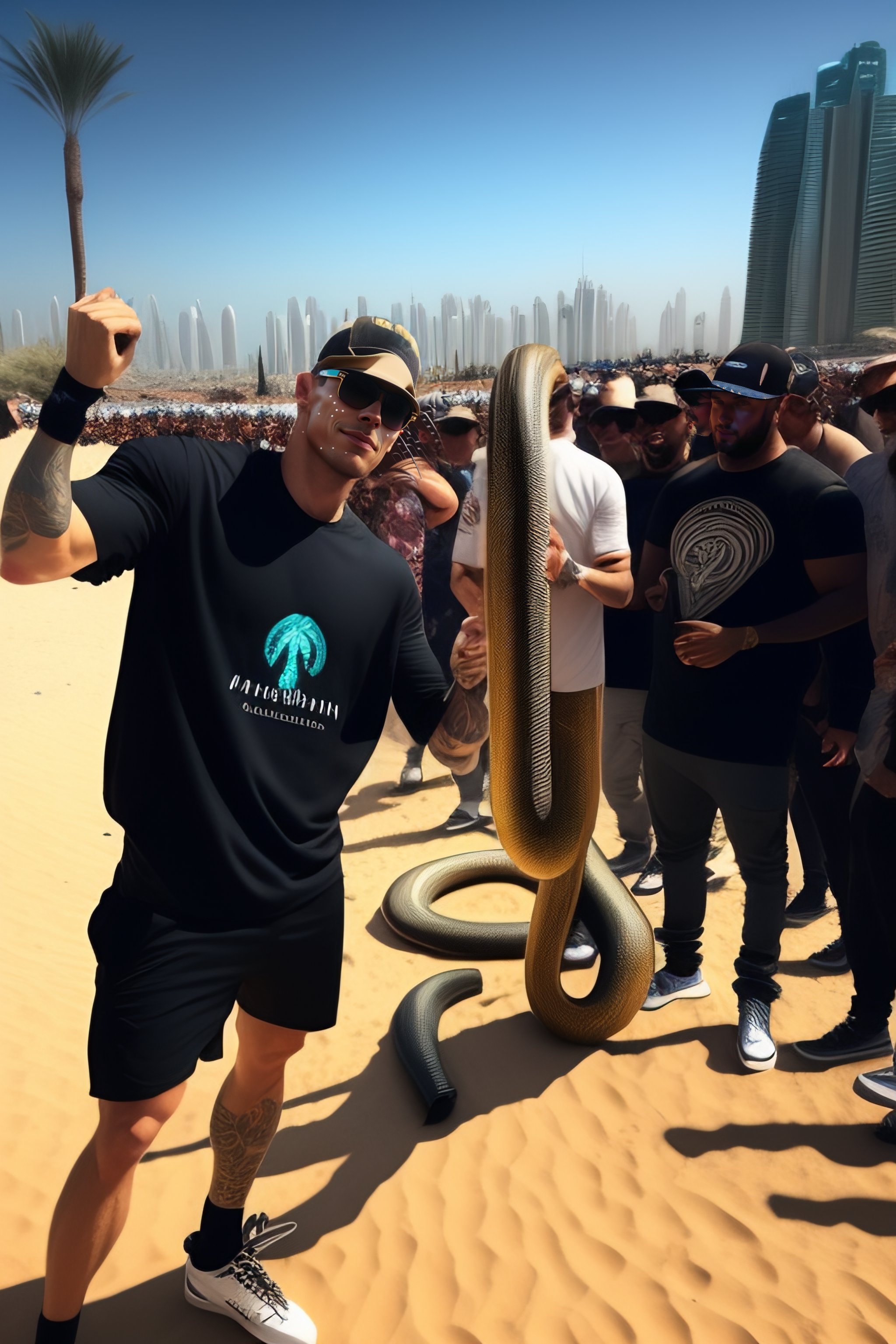 Lexica - Photo of eminem dancing with snakes, in tel aviv