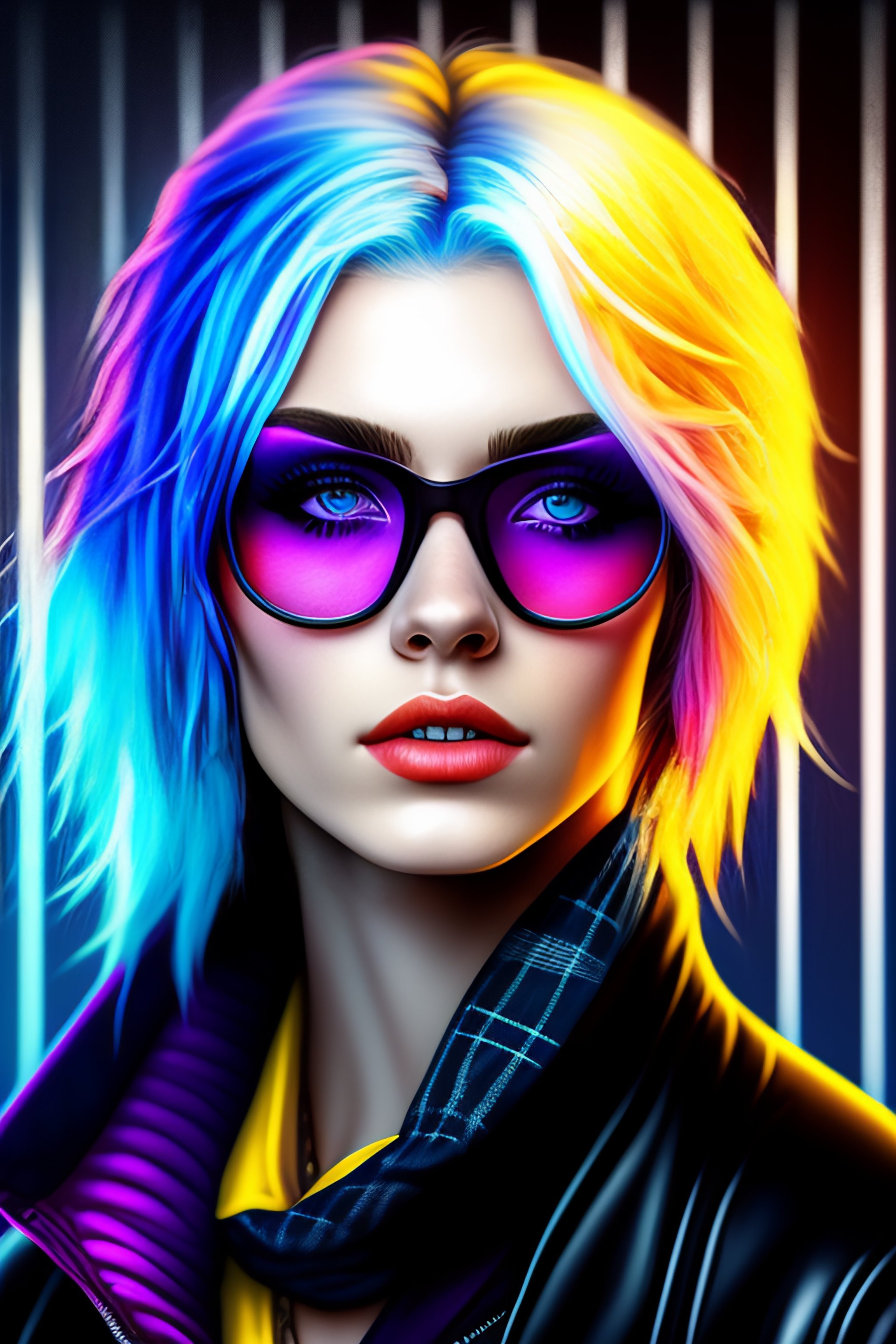 Lexica - Highly detailed portrait of a sewer emo punk woman student ...