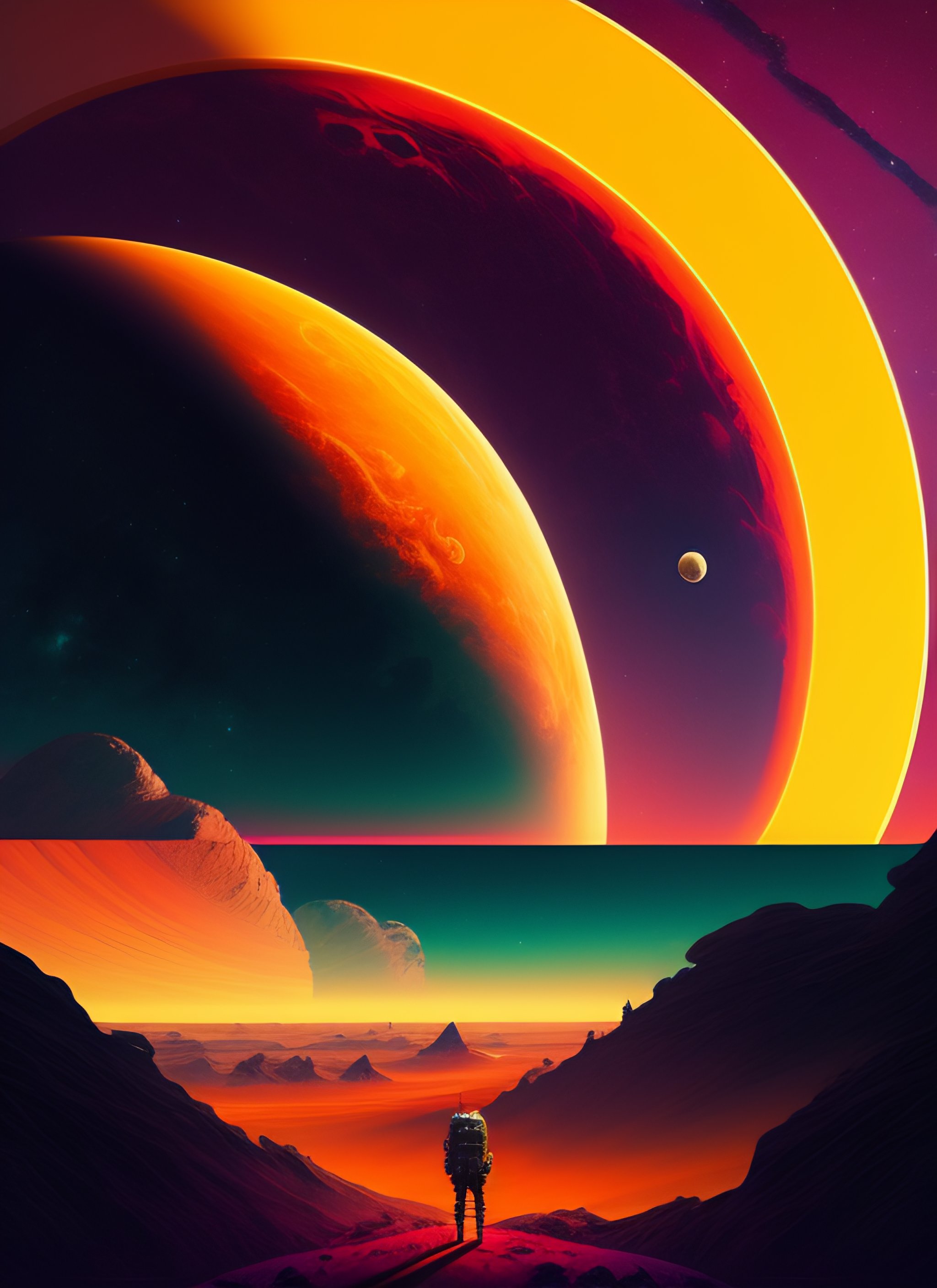 Lexica - Portrait a Lost astronaut in Jupiter, epic scene,displaying in ...