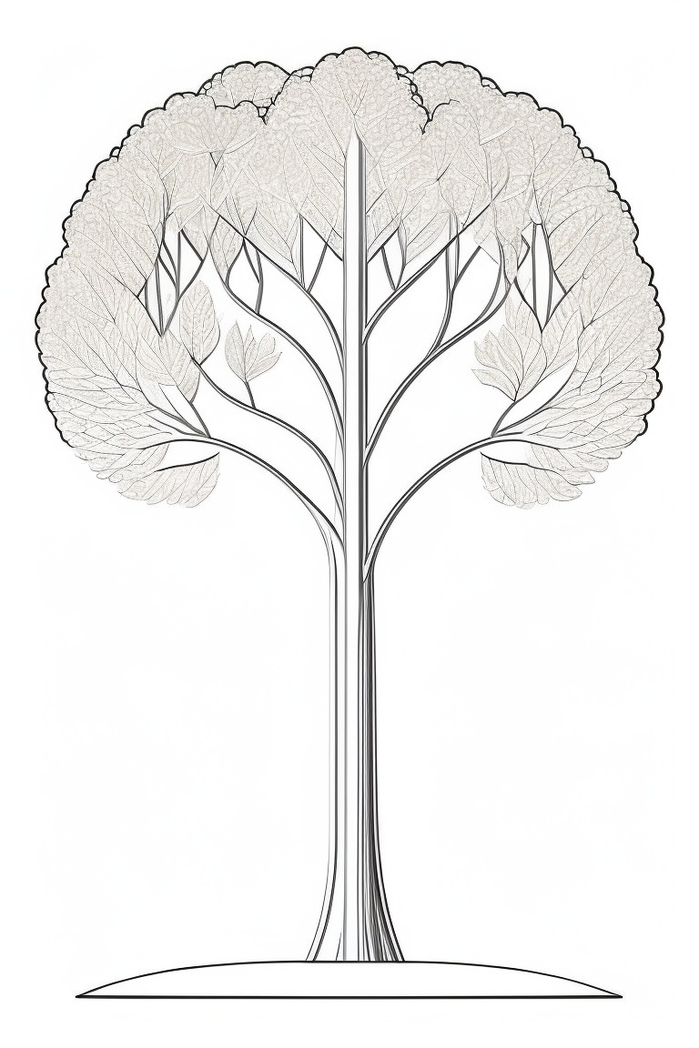Lexica - Bold outlines ,a free hand drawing illustration of simpe tree ...