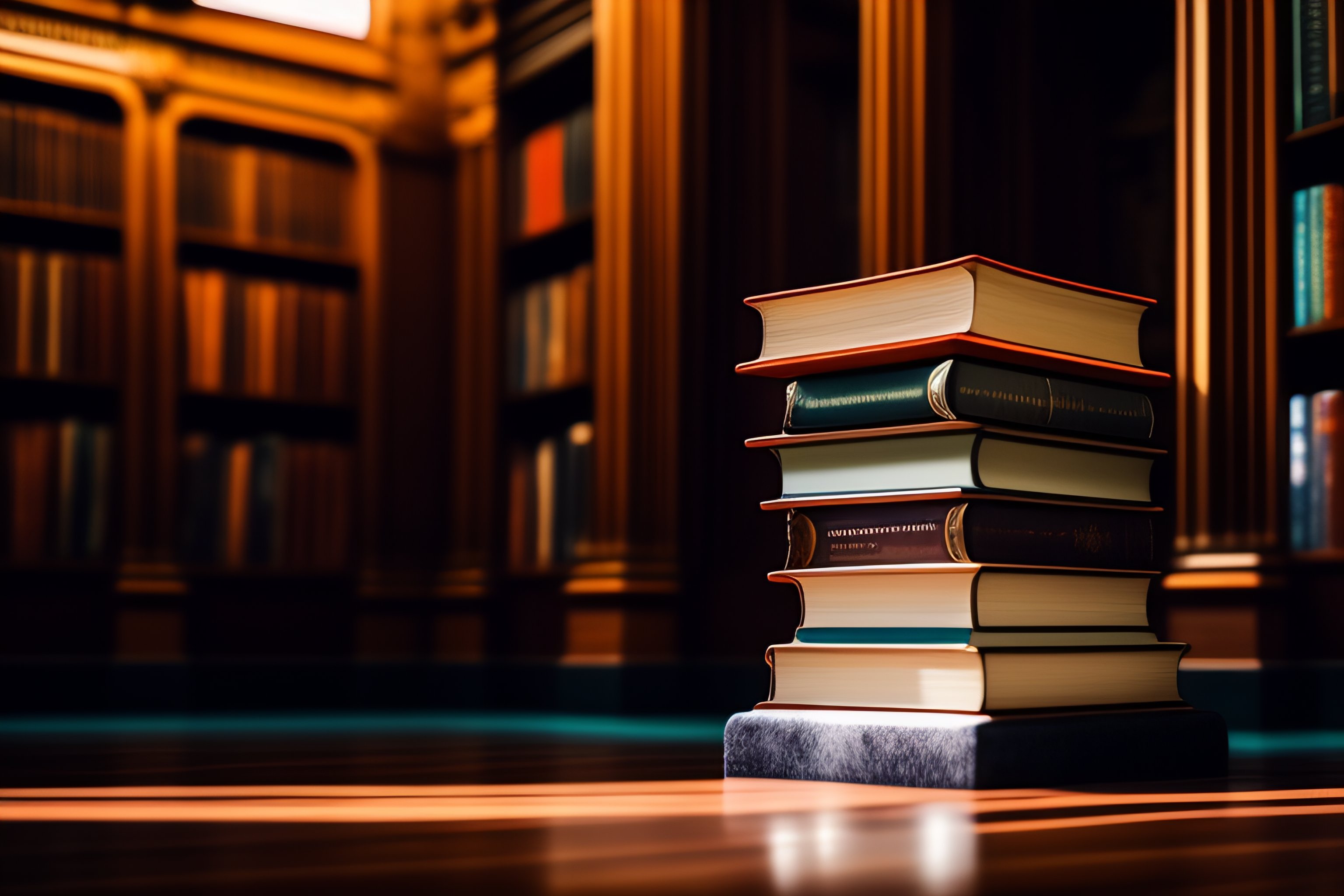 Lexica - A book on a pedestal inside a huge library