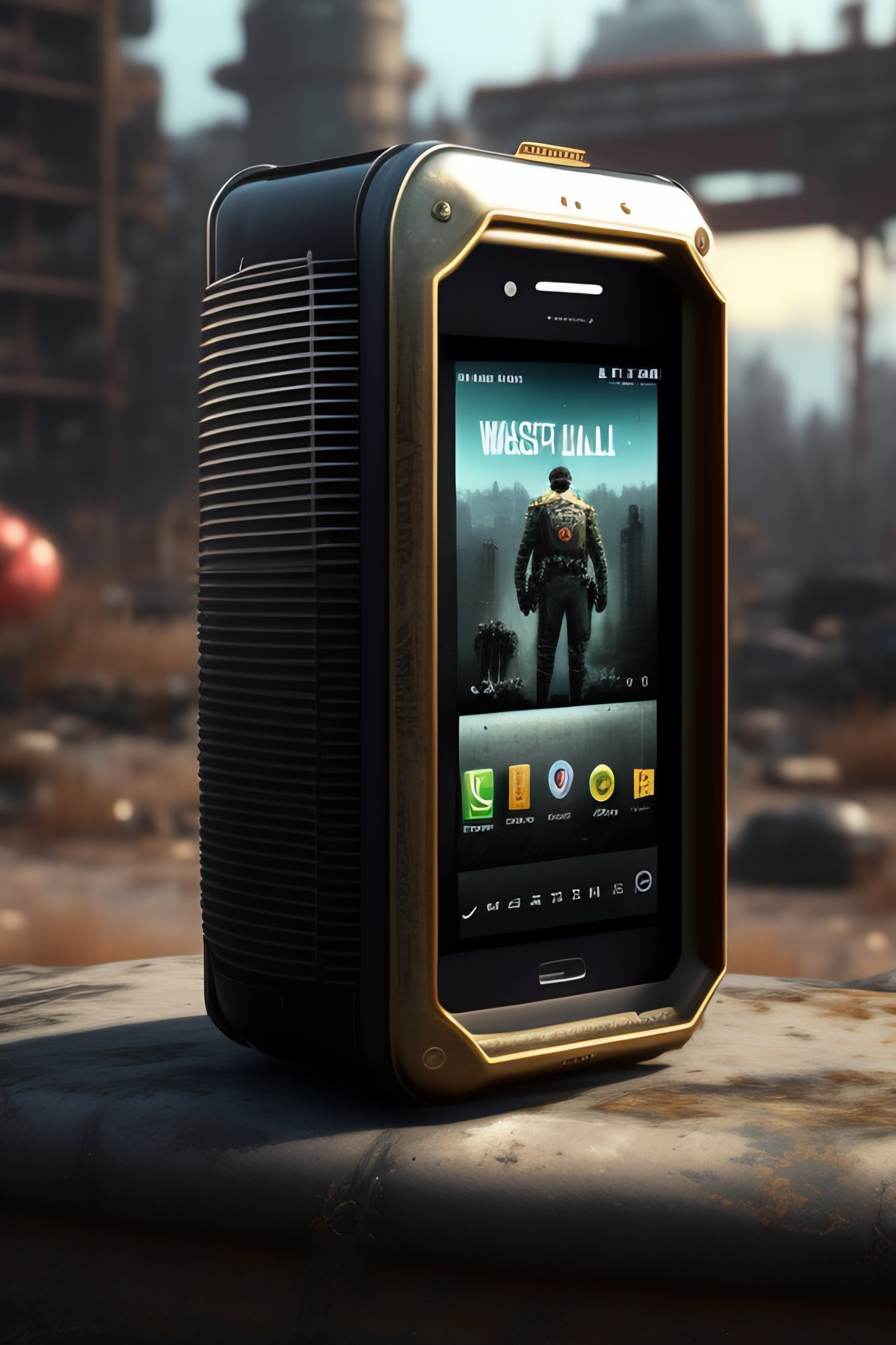 Lexica - An extremely complex Fallout 4 Mobile phone, Waste punk, gray