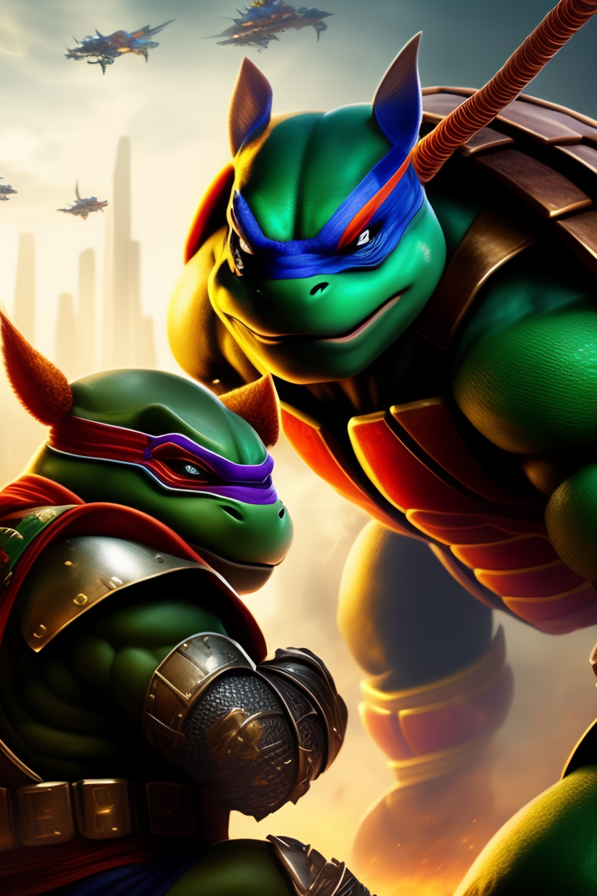 Lexica - Ninja turtles fighitng autobots