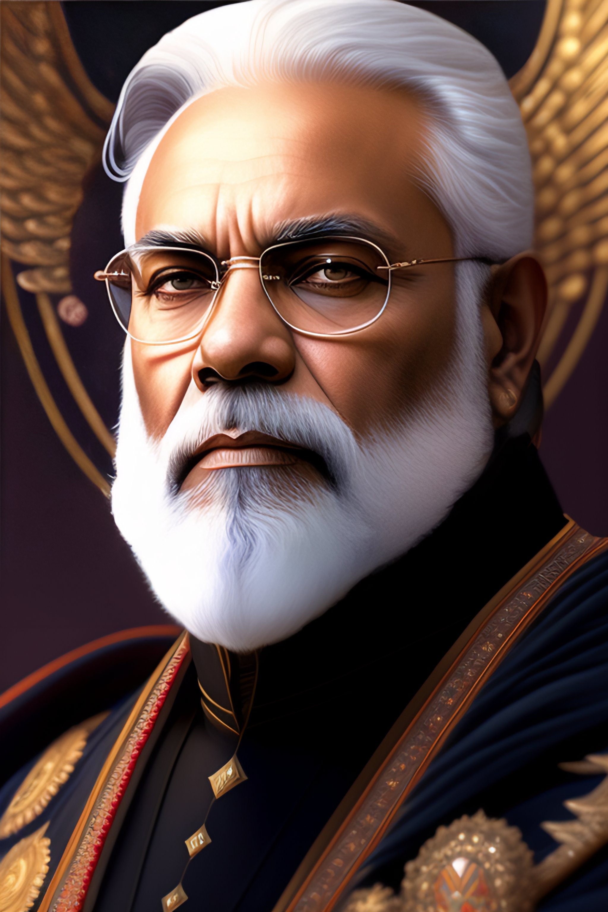 Lexica - Portrait of joe narendra modi goth cyborg with white hair in ...