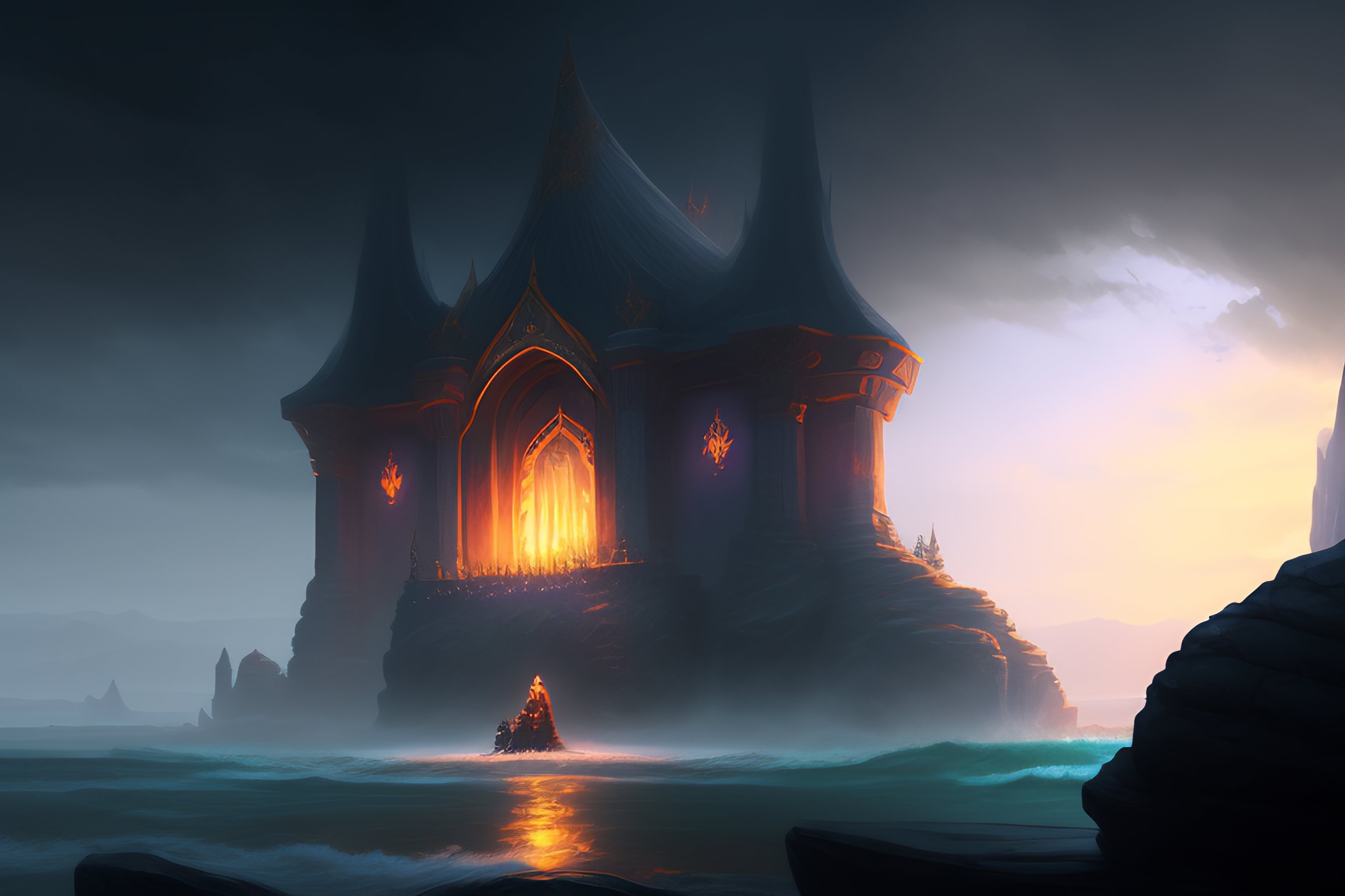 Lexica - Establishing shot of a spectacular demonic summoning ceremony ...