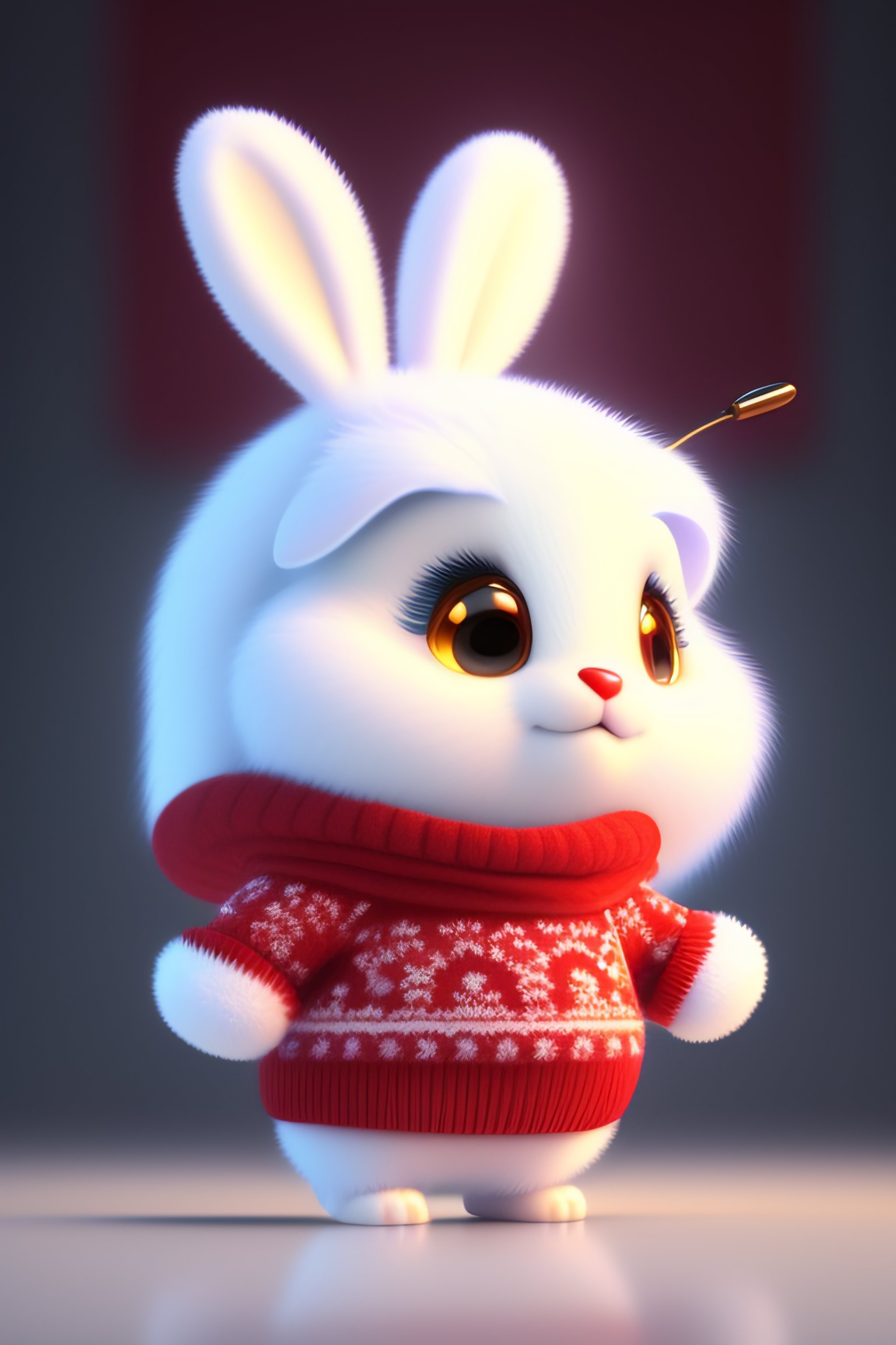 Lexica - Pixar style,cute pixar style white fairy rabbit ,Singing with ...