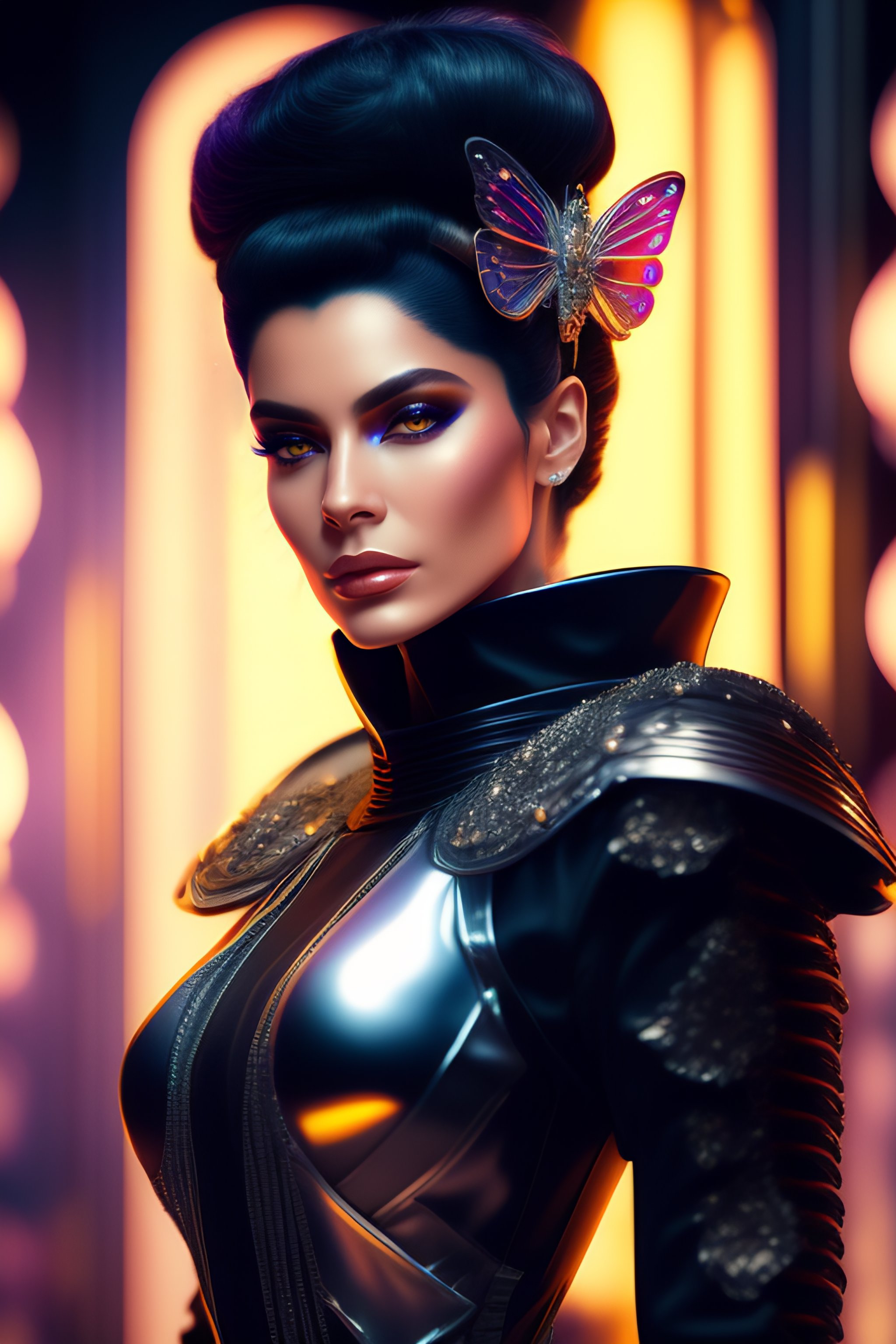 Lexica - Futuristic cyberpunk style, a close face with helmet on ...