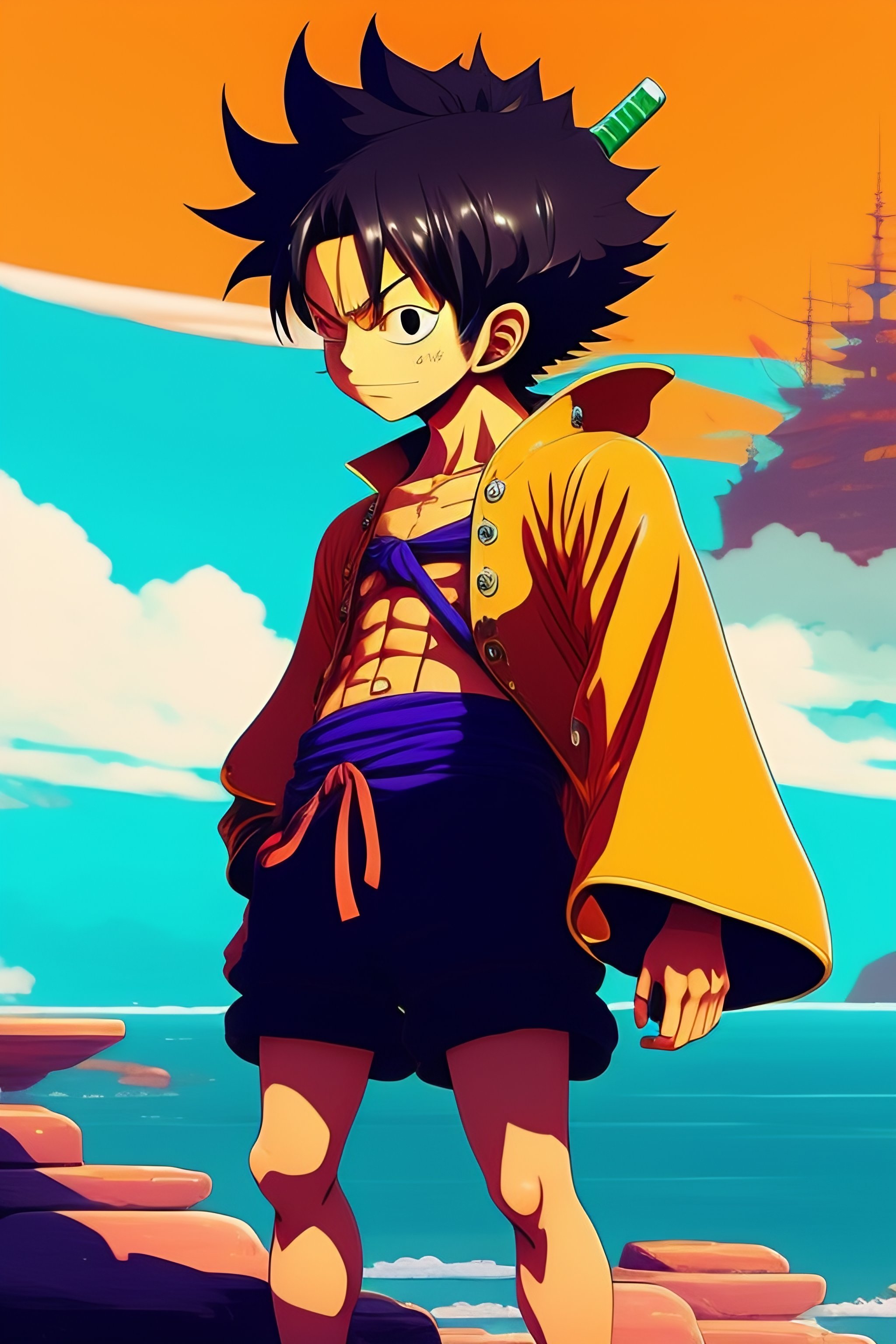 Lexica - One piece, zoro, studio ghibli, akira toriyama, james gilleard ...
