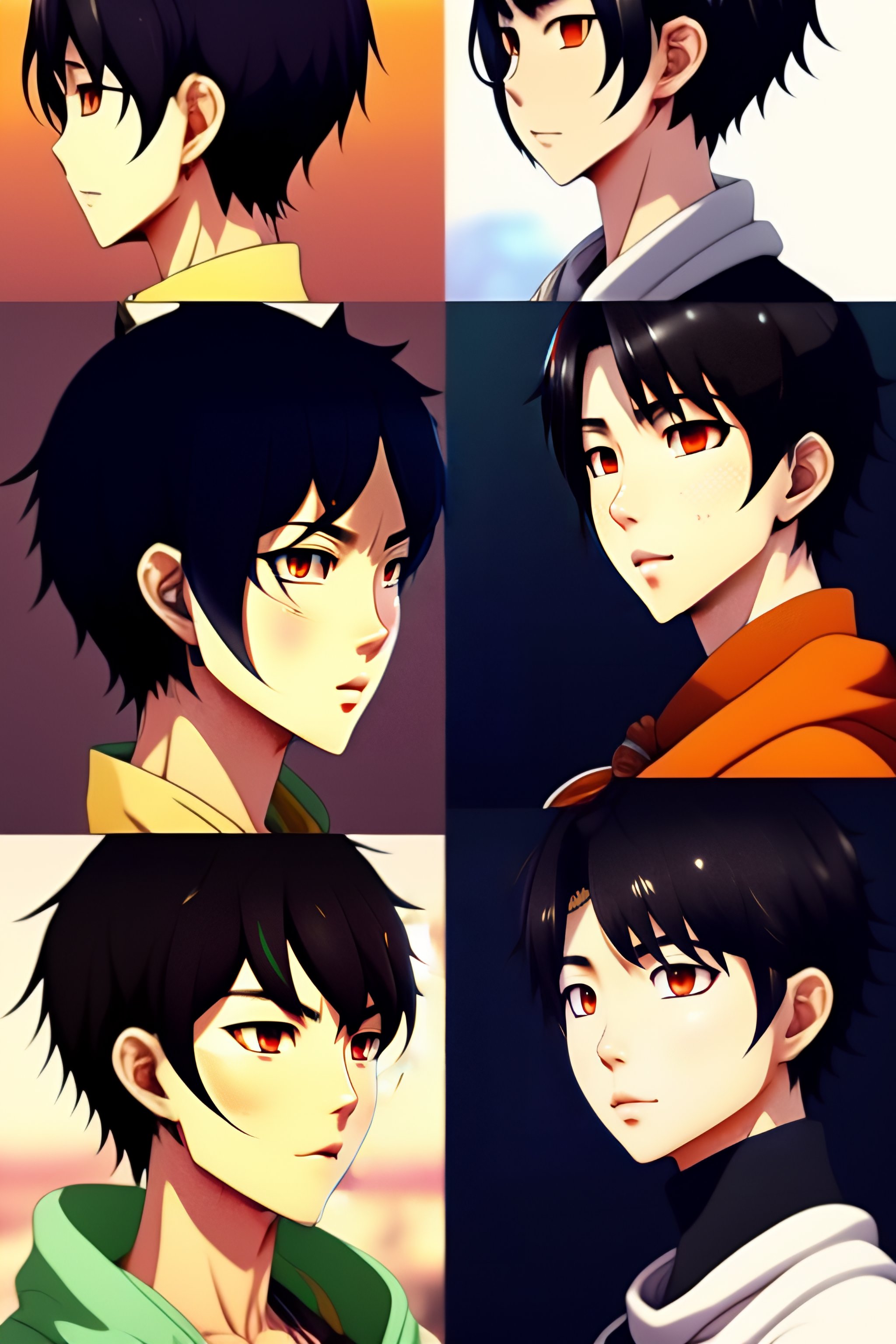 Lexica - Portrait of a 20-year-old asian men comma black hair anime ...