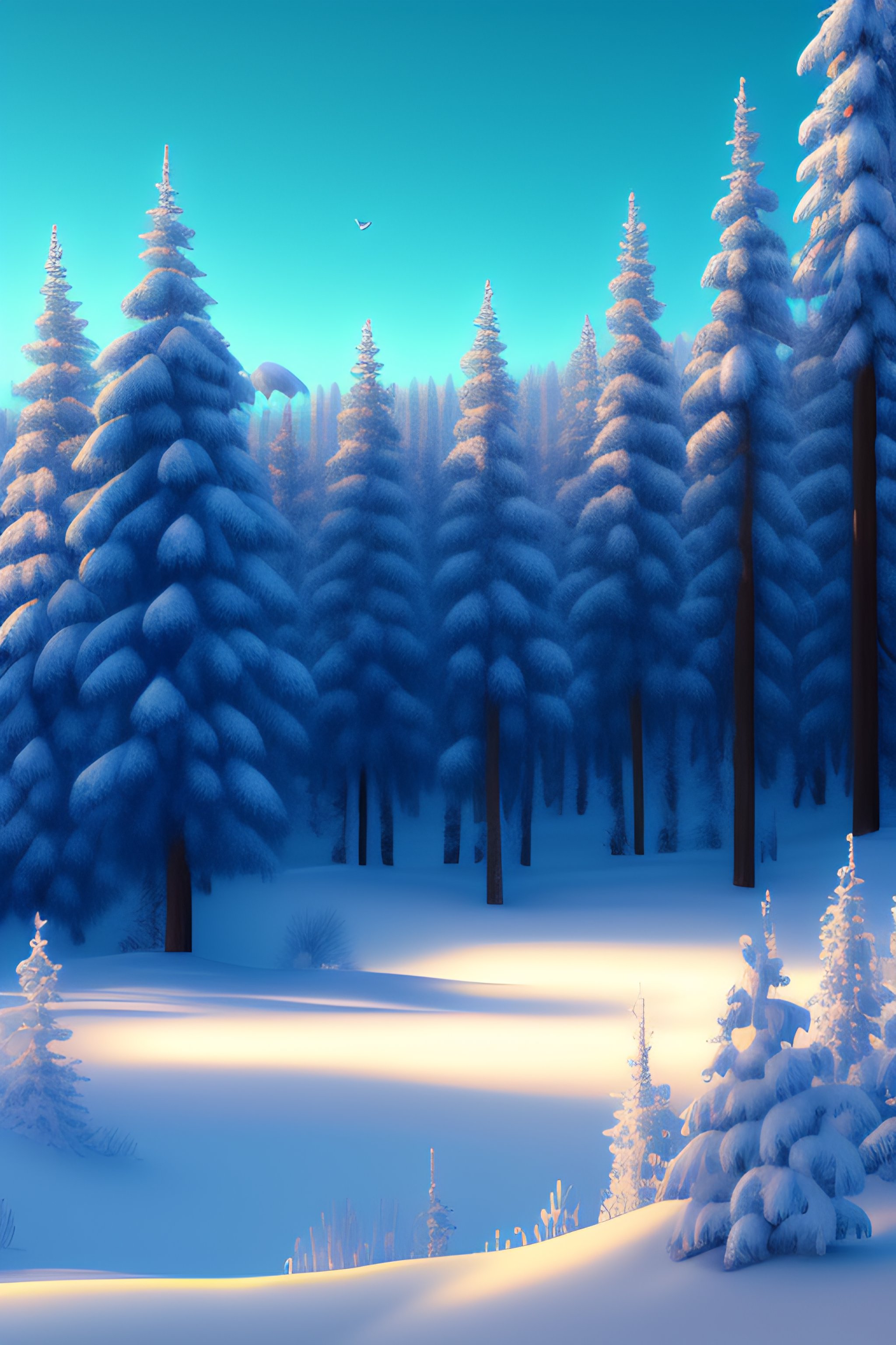 Lexica - 2d sprite bush winter