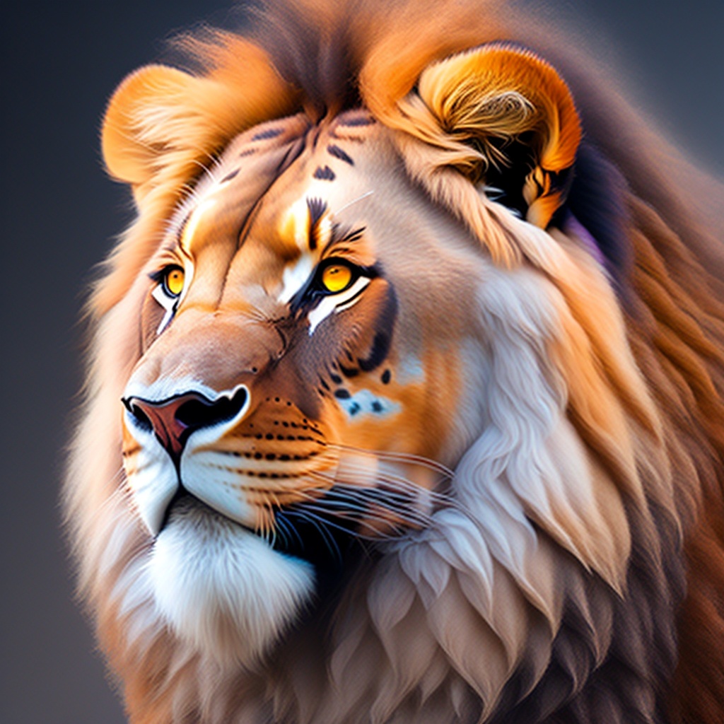 Lexica - A colorful lion, Peaceful, ((hyperrealistic)), cinematic 8k ...