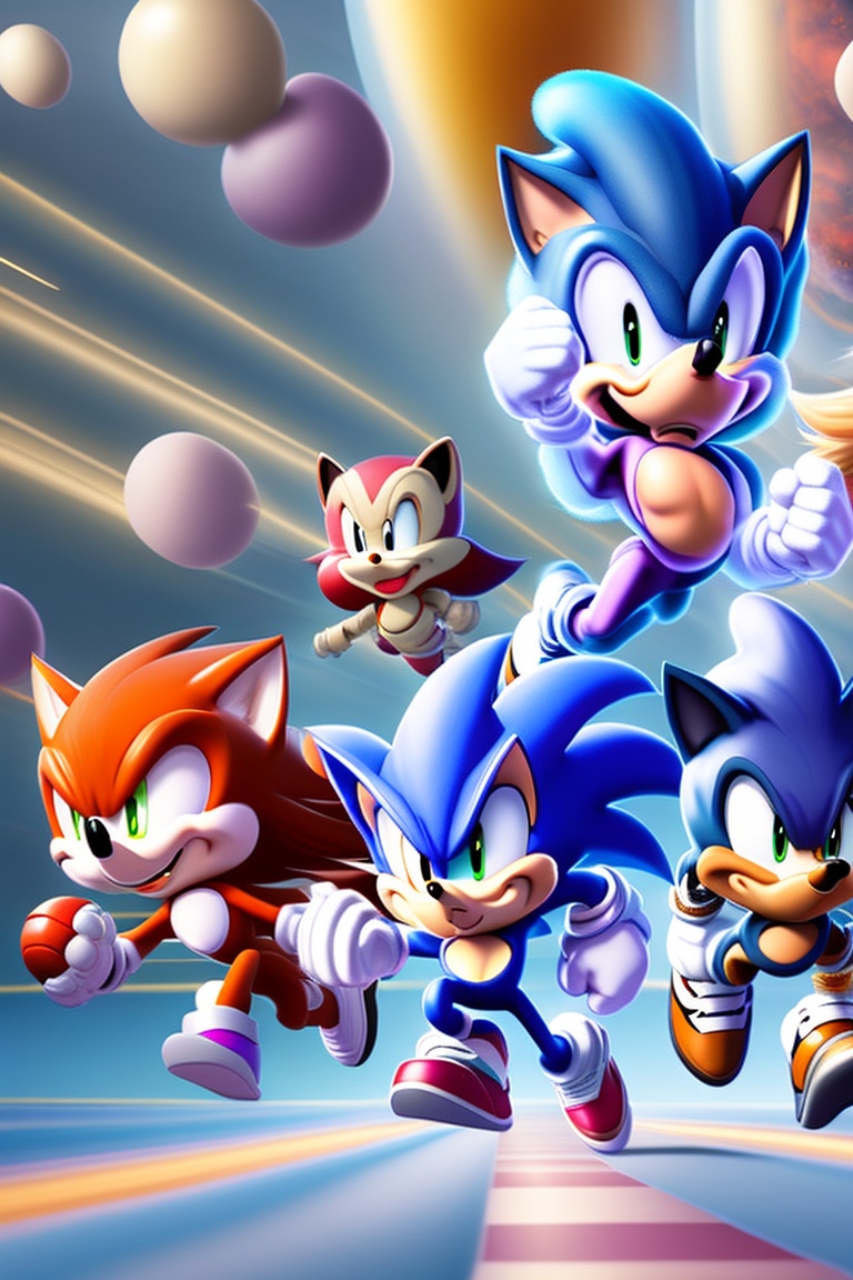 Sonic And Tails And Knuckles And Shadow And Silver And Amy