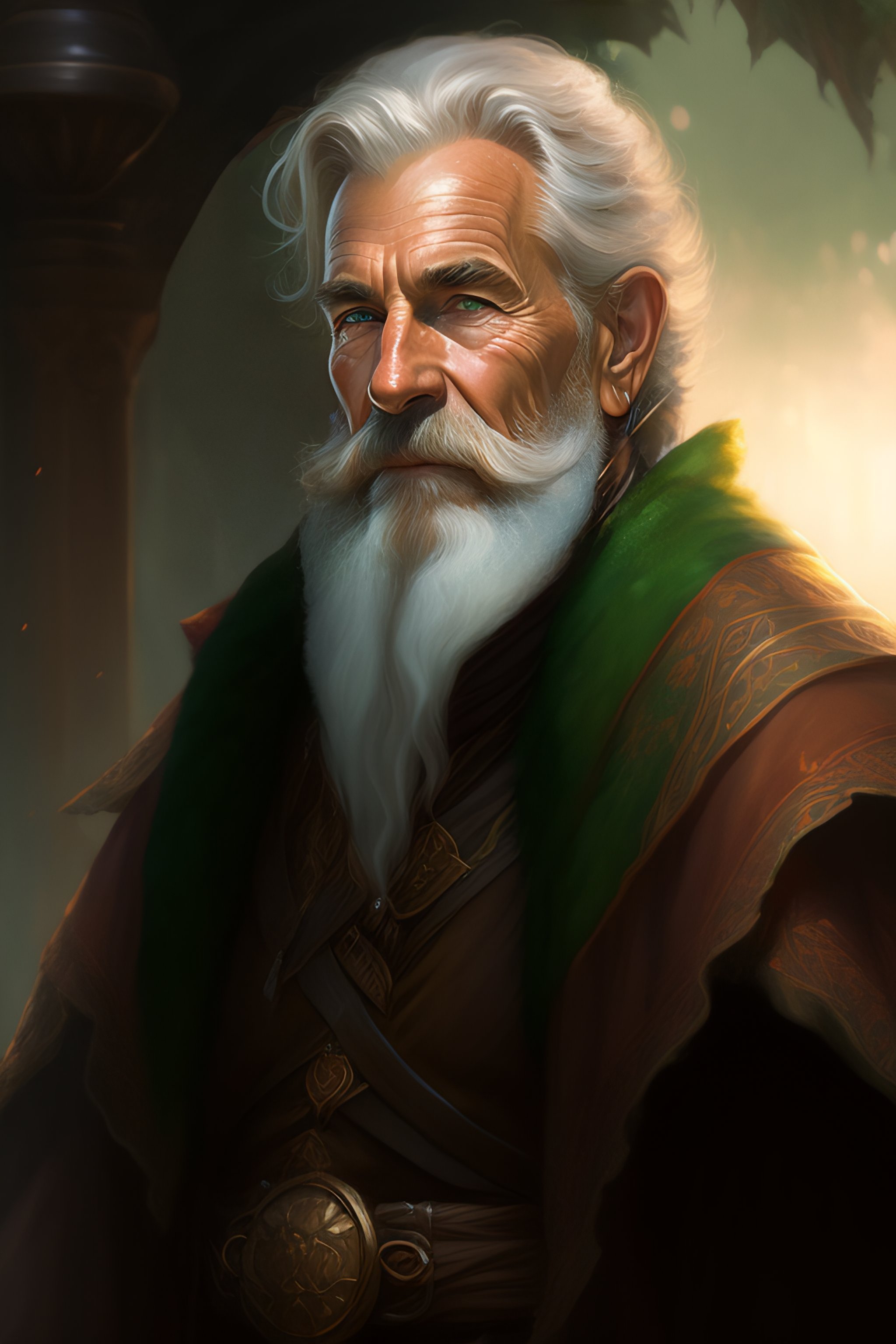 Lexica - Portrait of an aged ruggedly handsome joyful merchant, male ...