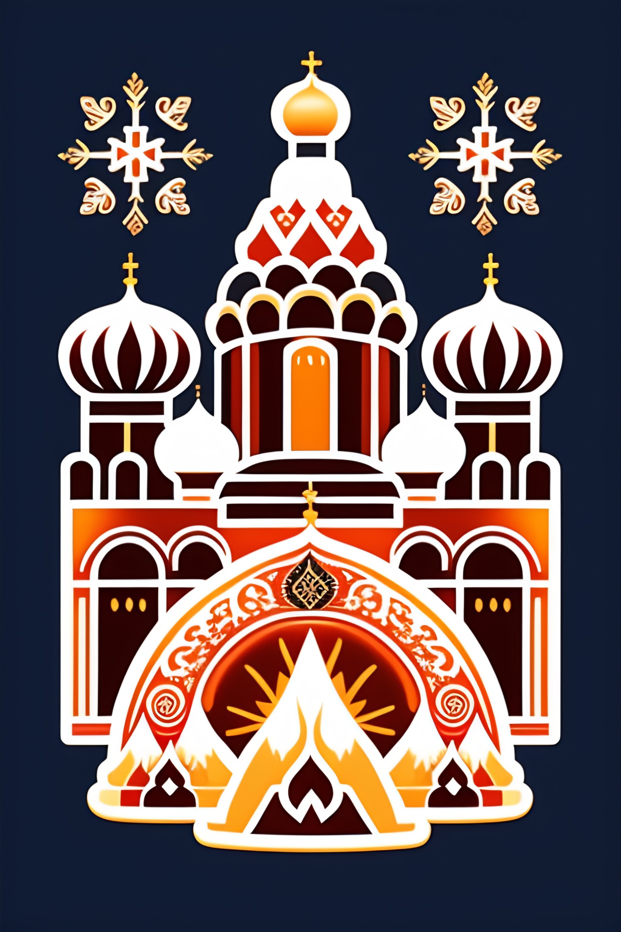 Lexica - Doodle Russian orthodox winter, sticker - art, svg vector ...