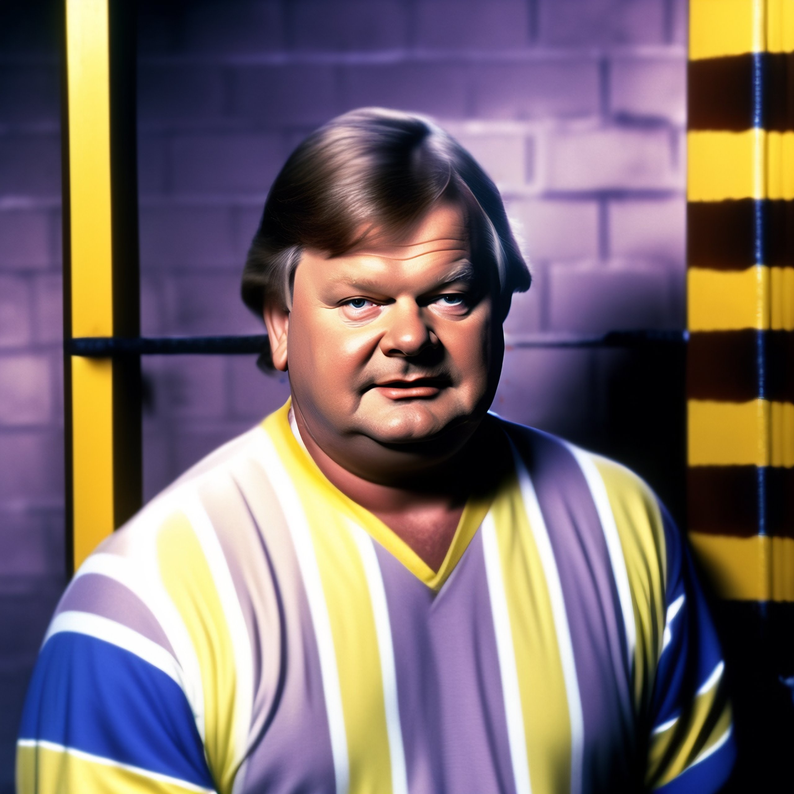 Lexica - Benny hill as a prisoner in jail cell, death row, sitting ...