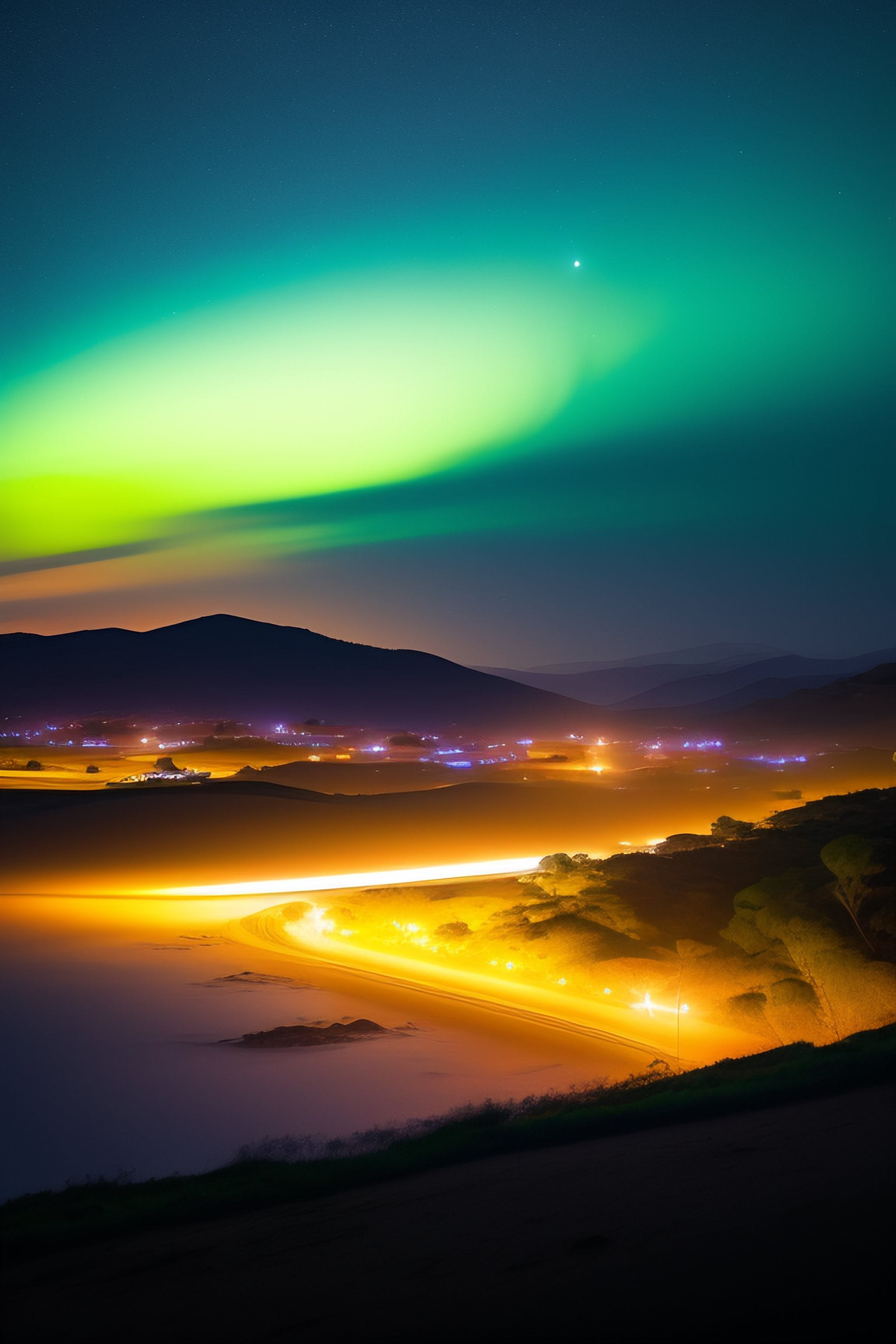 Lexica - Paisaje desértico, cielo nocturno