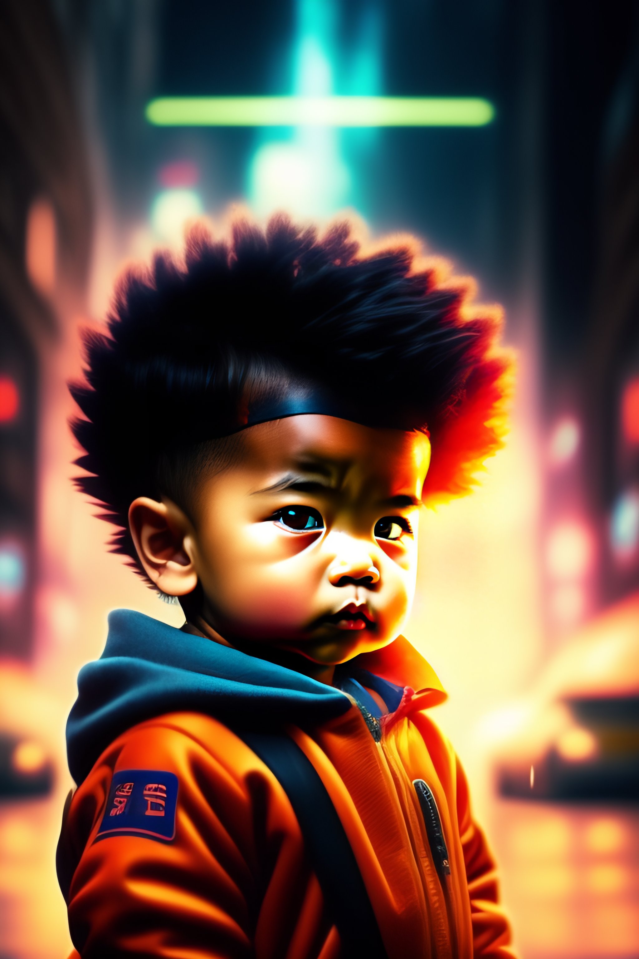 Lexica - Baby goku, blade runner style