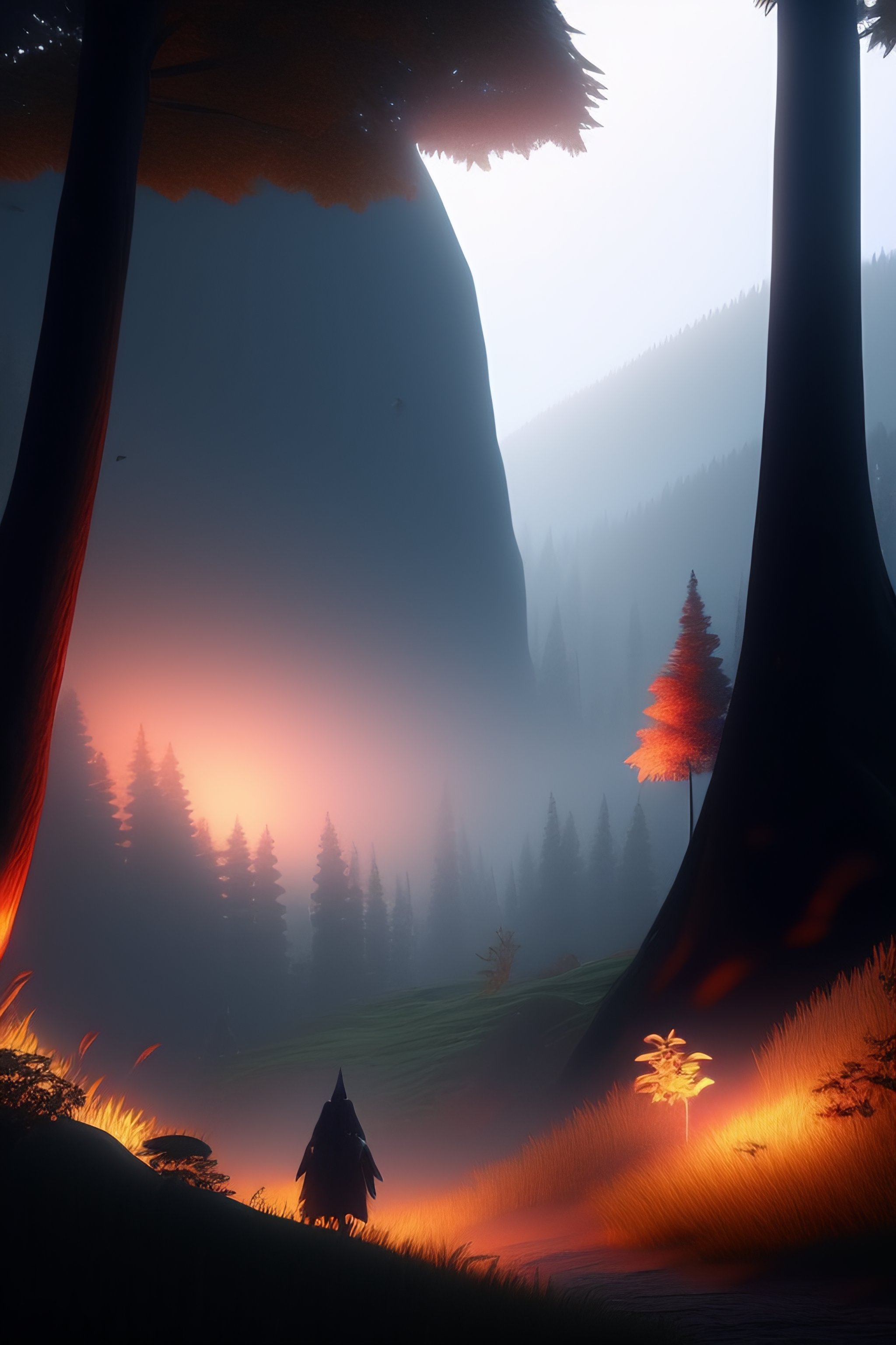 Lexica - Dark night, terrifying fantasy black forest, shadows, epic ...