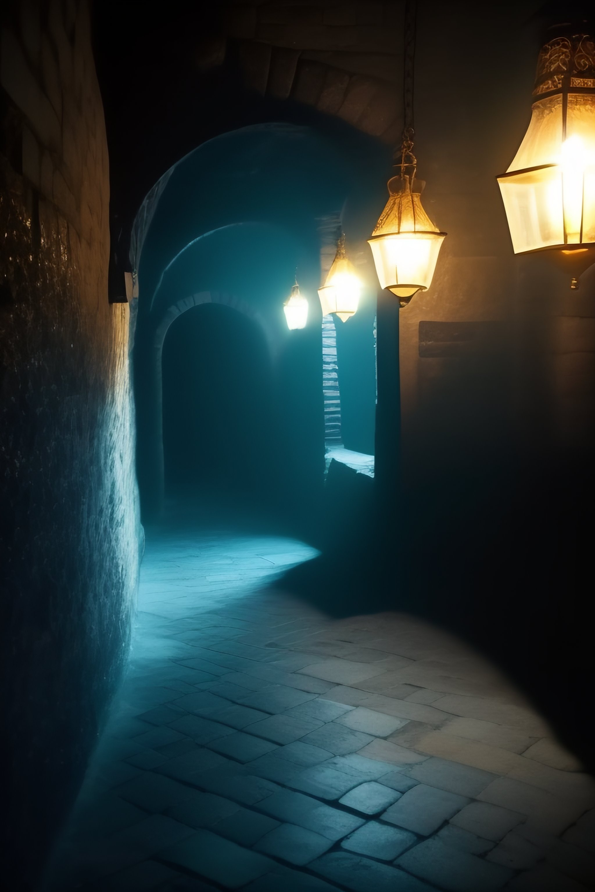 Lexica - Cctv footage of a dimly lit vaulted dungeon. Candelit. Grainy ...