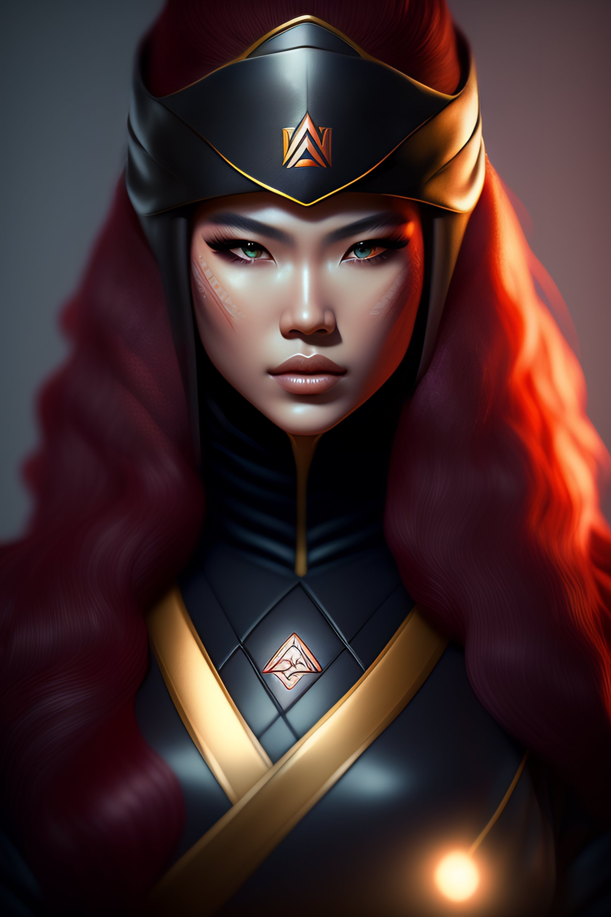 Lexica - Professional portrait of young ninja woman with a kunai ...