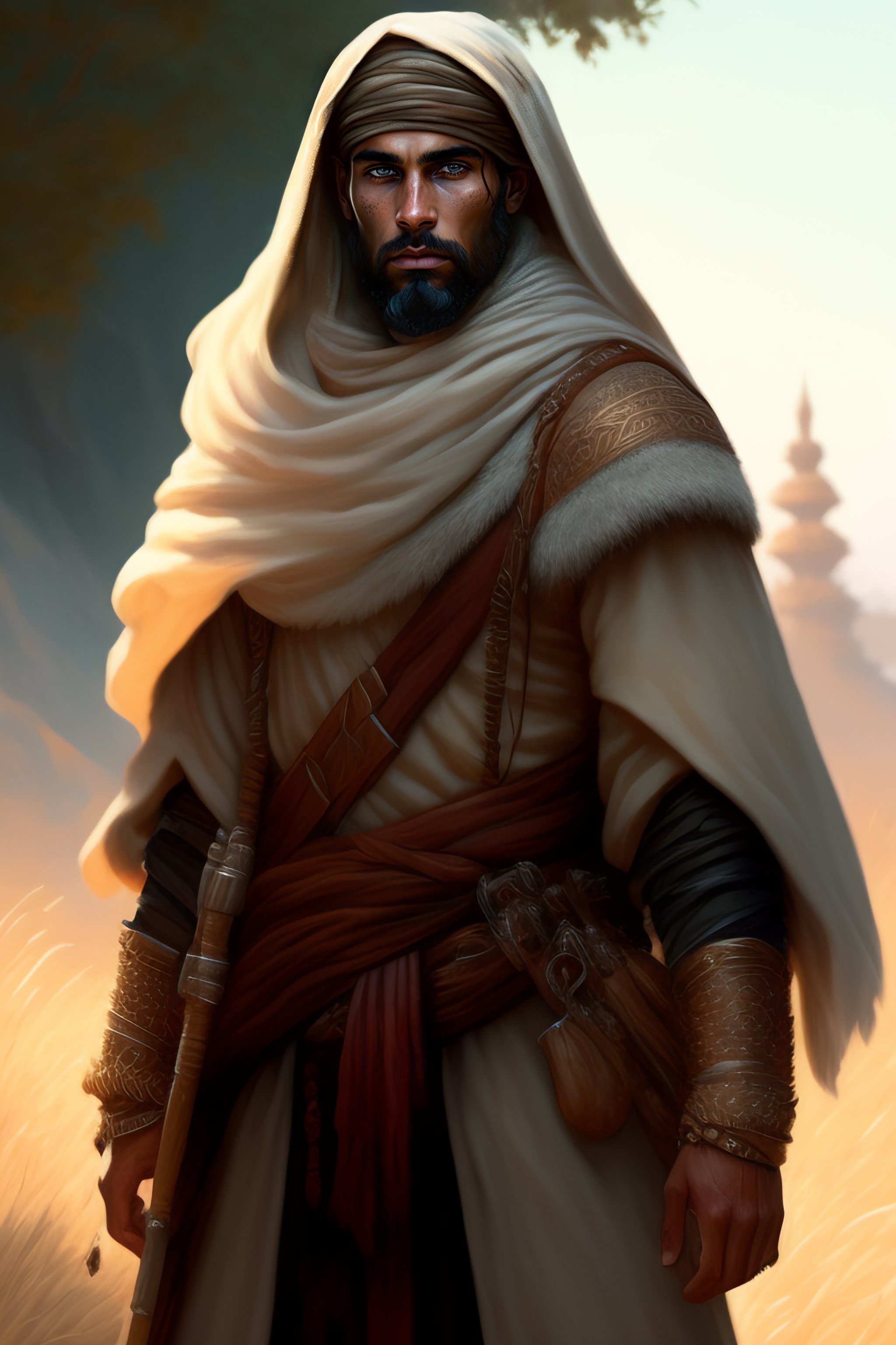 Lexica - A full body portrait of a beautiful soldiers quarter bedouin ...