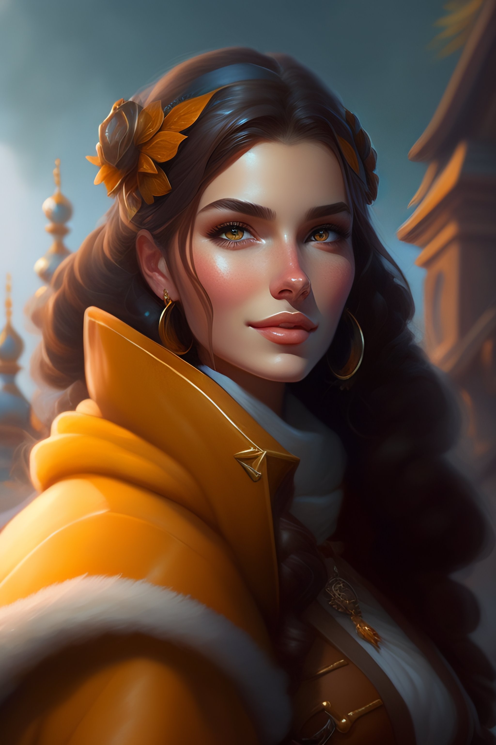 Lexica - A detailed portrait of a cute Ukrainian brunette girl hugging ...