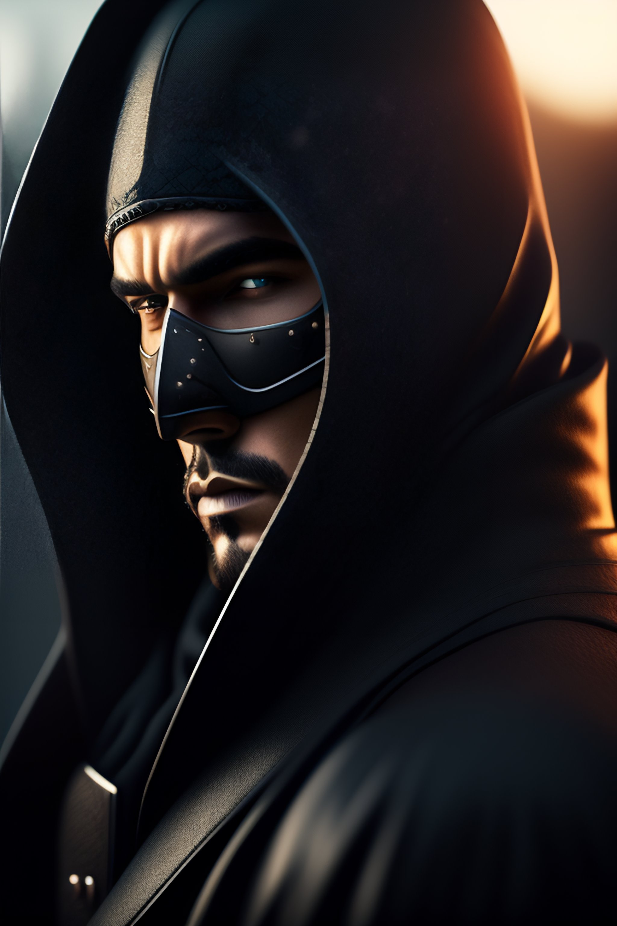 Lexica - Man with demon mask and black overcoat, ultra detailded, 4k ...