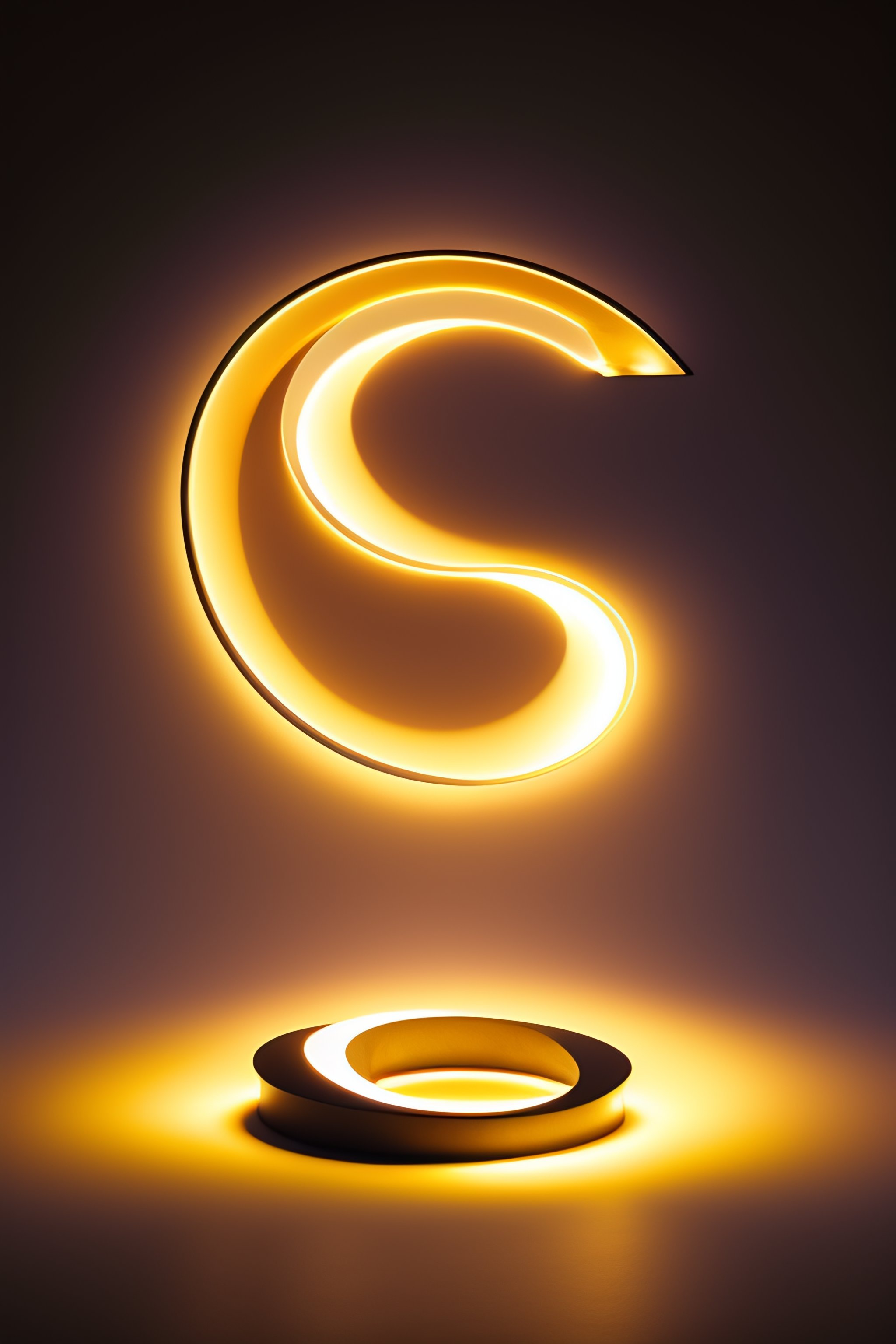 Lexica - Dark golden mobius strip in the shape of a capital D suspended ...