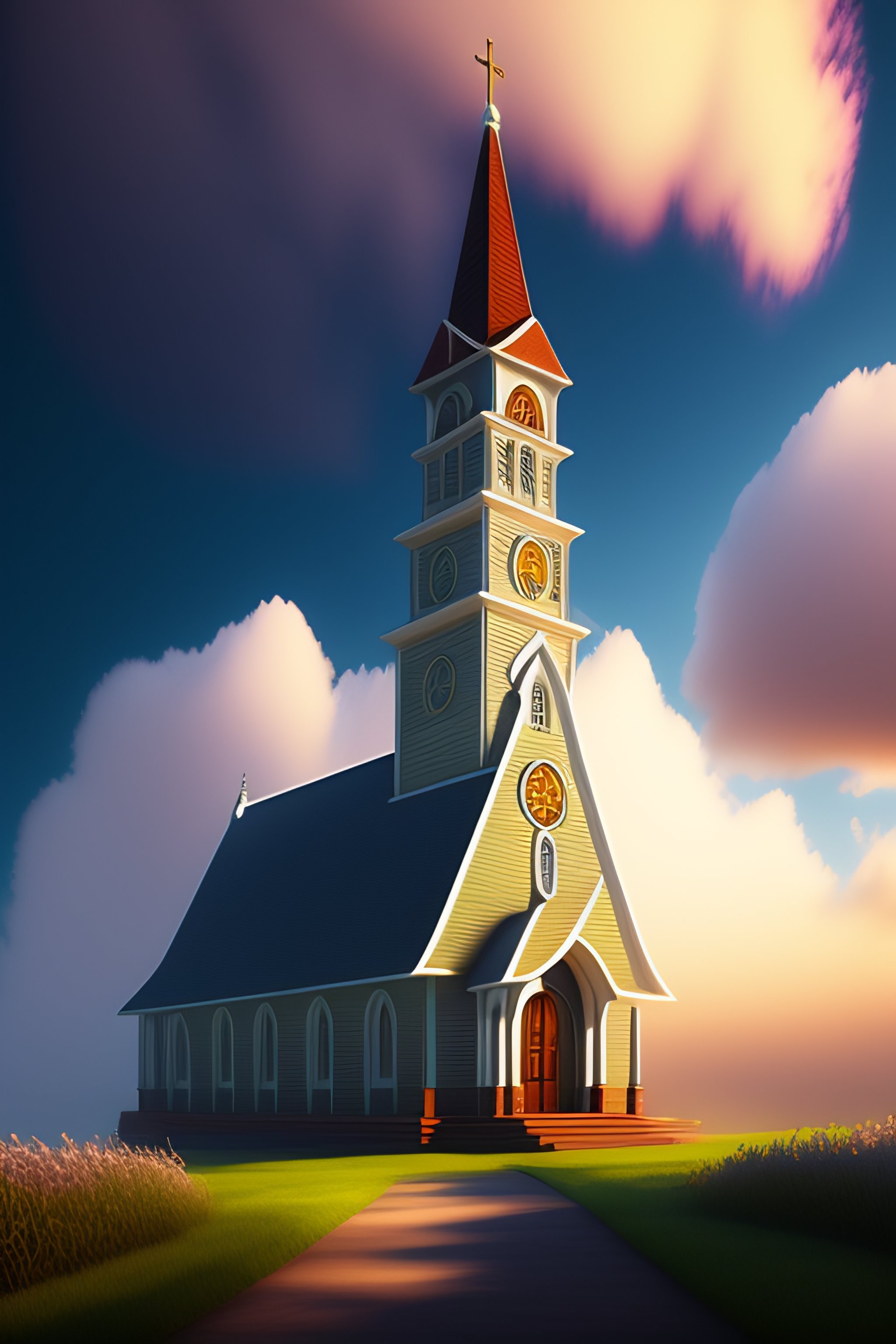 Lexica - Beautiful church on top of the clouds, pixar, realistic, 4k ...