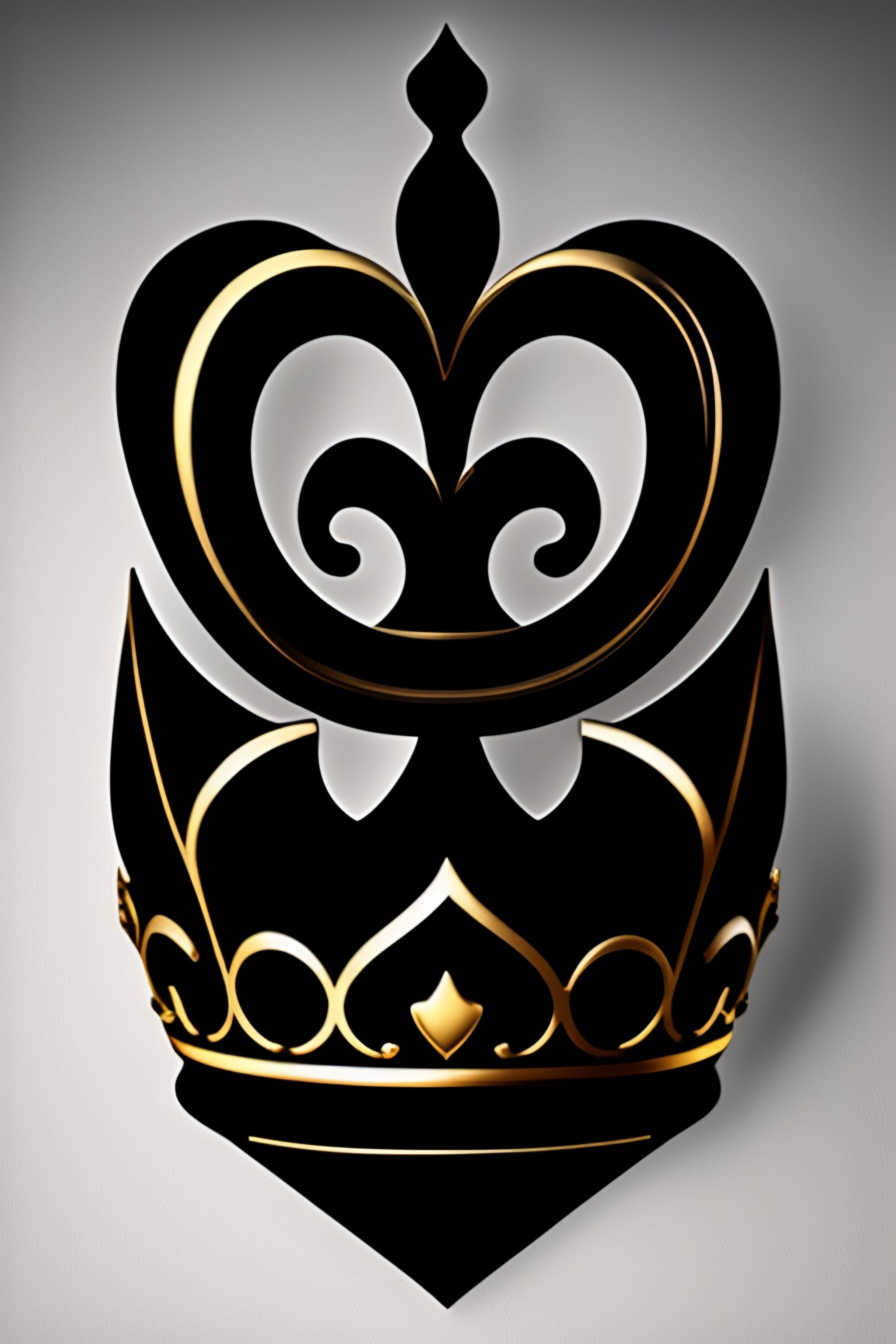 Lexica - Design of a black crown on a white background, silhouette only