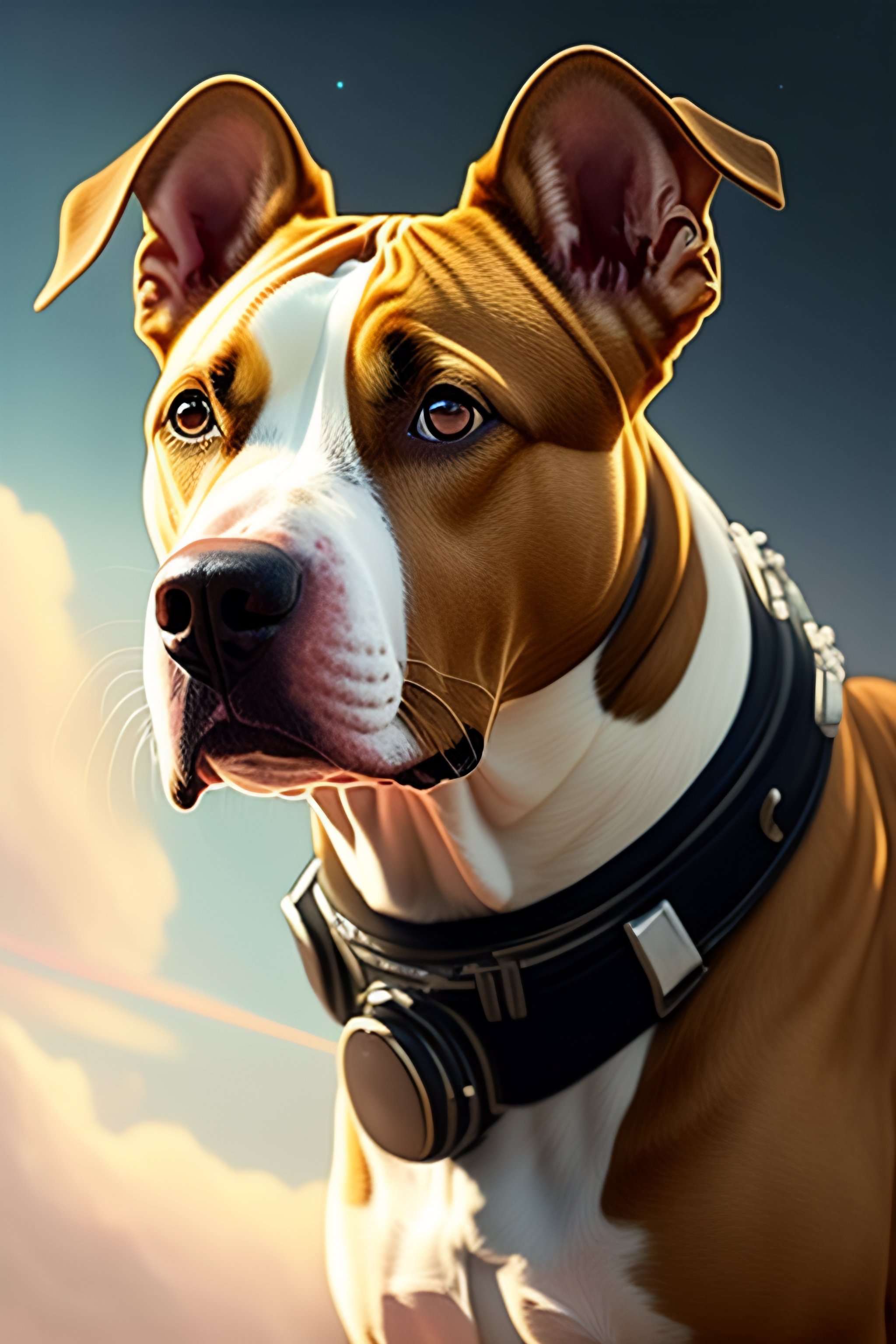 Lexica - A Pitbull Dog as an astronaut, space, highly detailed, digital ...
