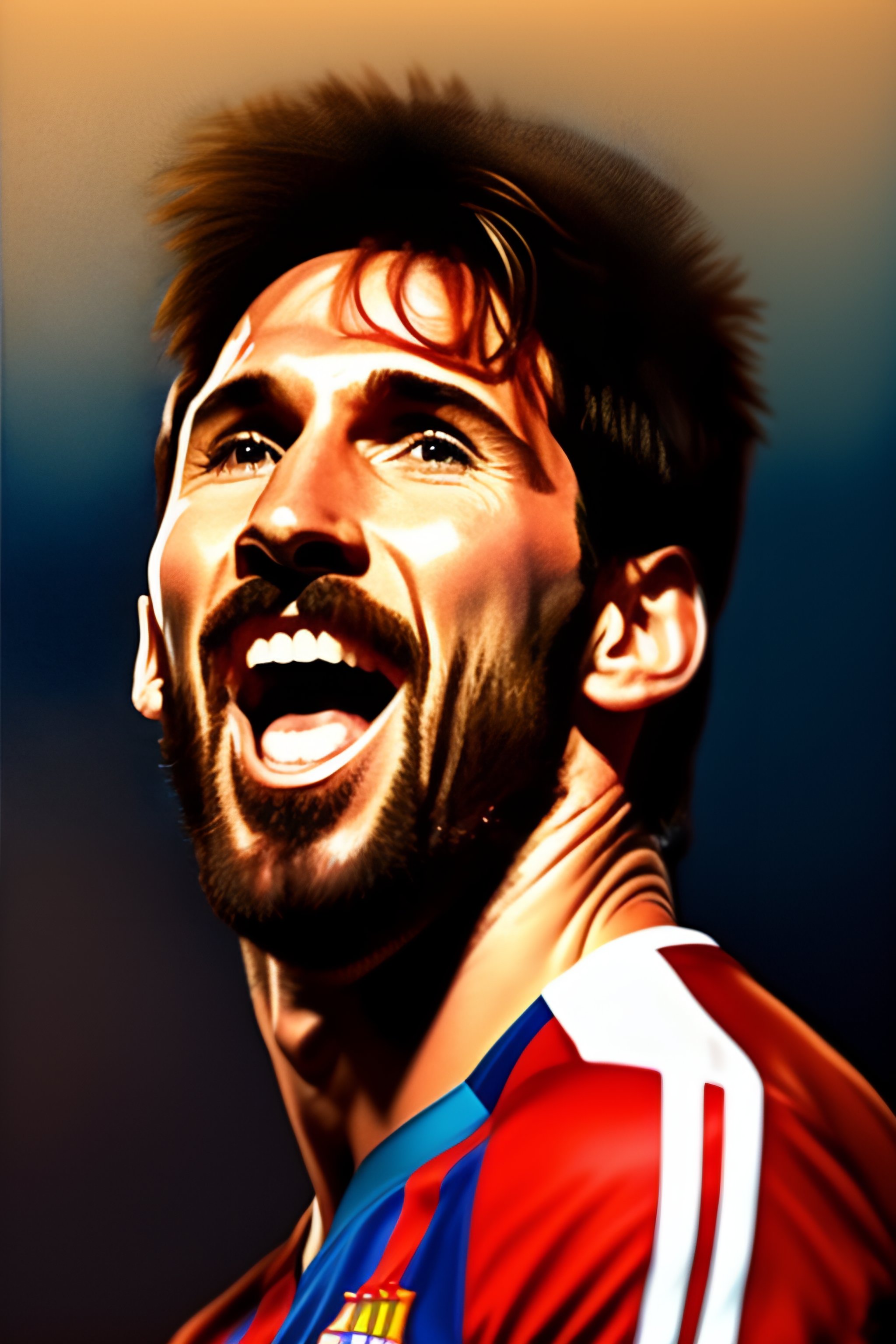 Lexica - Portrait of Lionel Messi singing a song