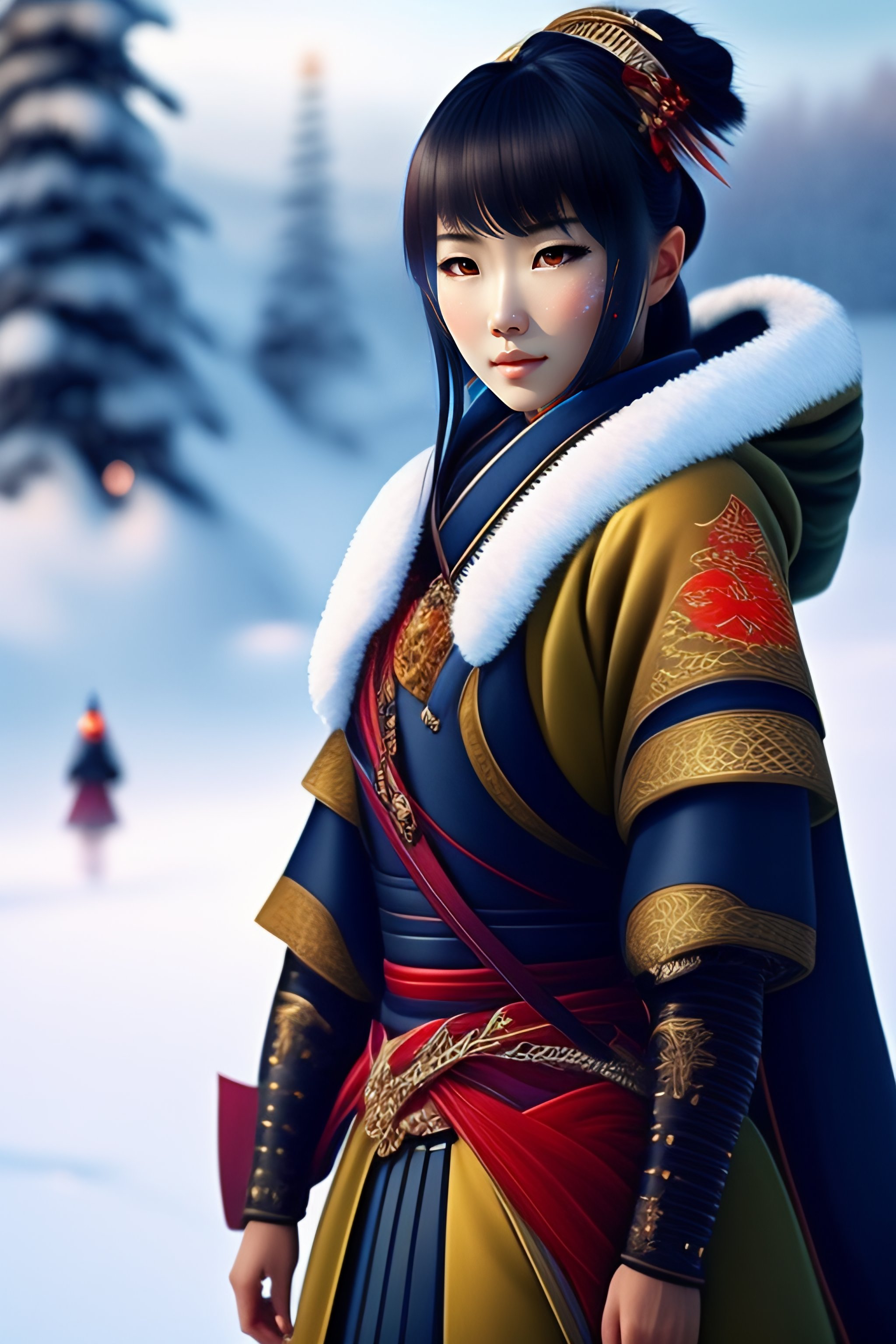 Lexica - Samurai girl in the winter anime