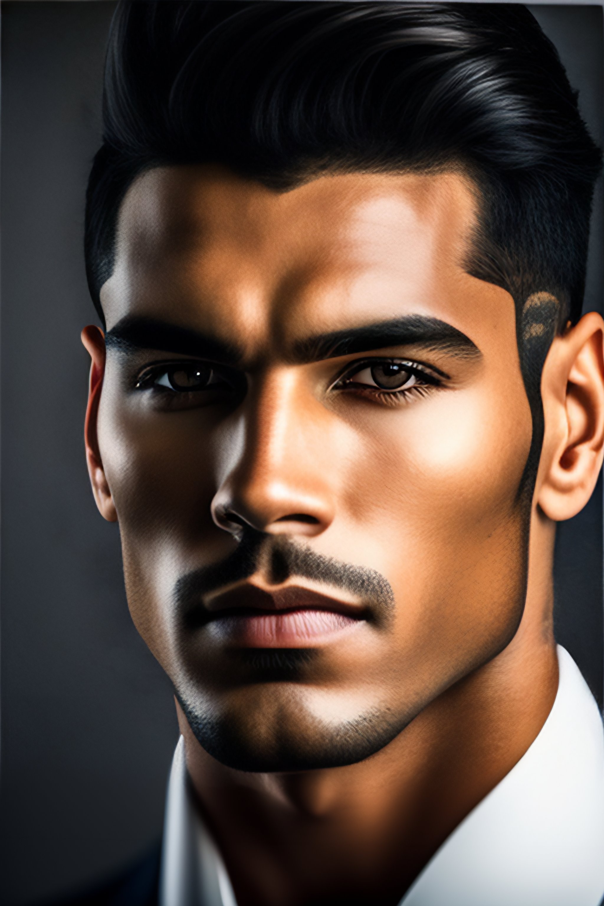 Lexica - A man, centered in frame, facing camera, symmetrical face ...