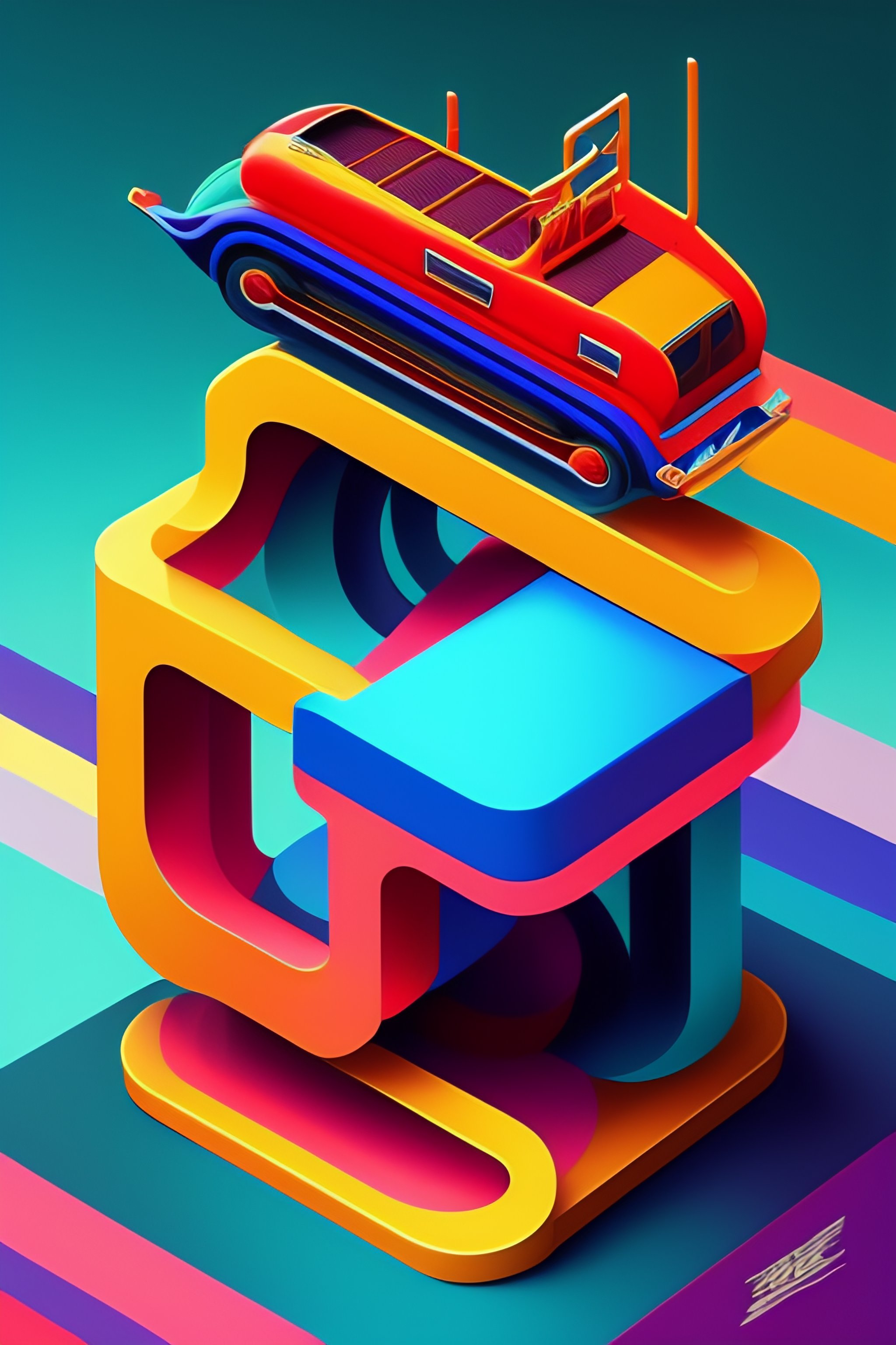 Lexica - Roller coaster, concept art, digital painting, suprematism ...