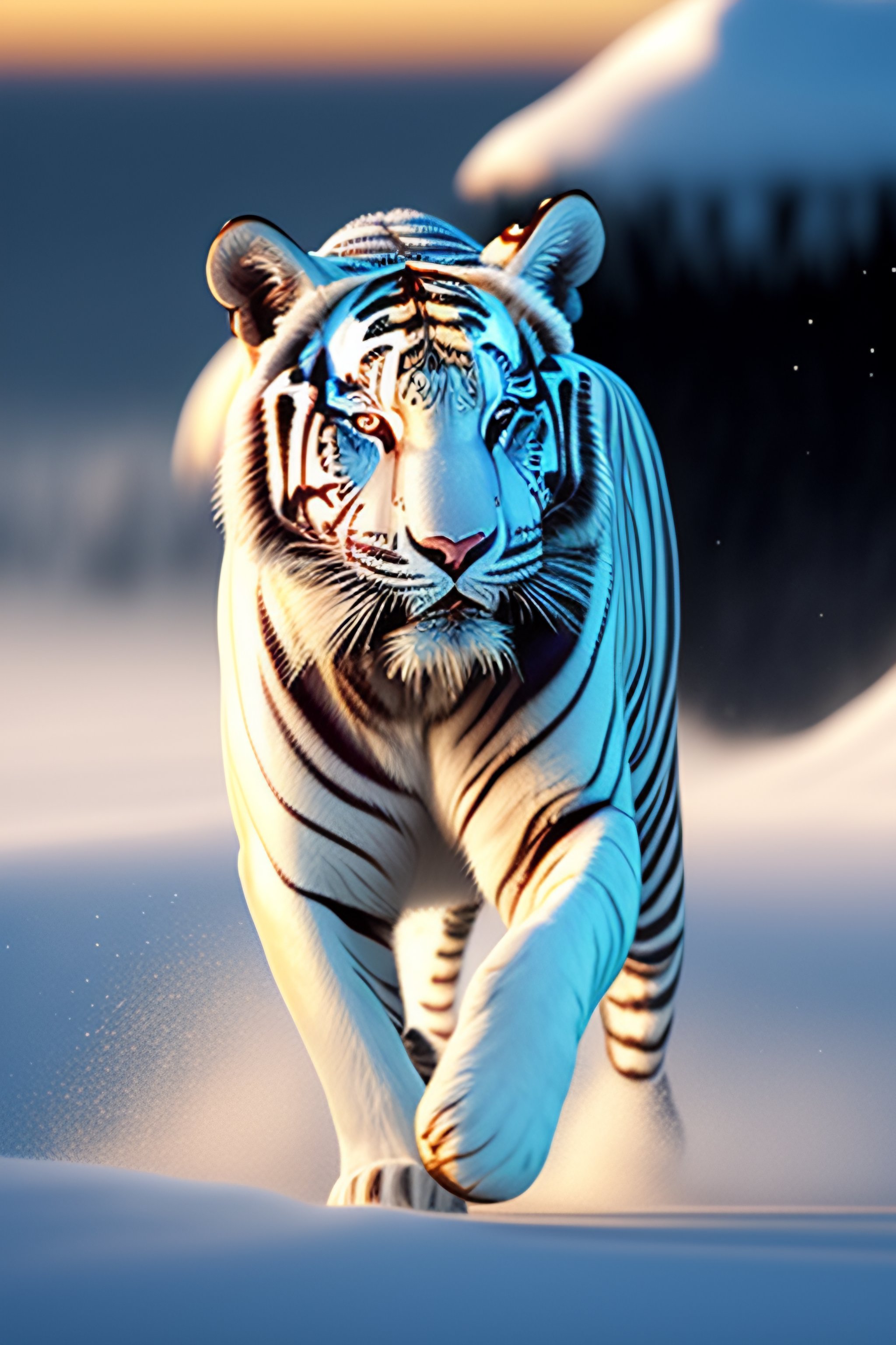 White Tiger Running