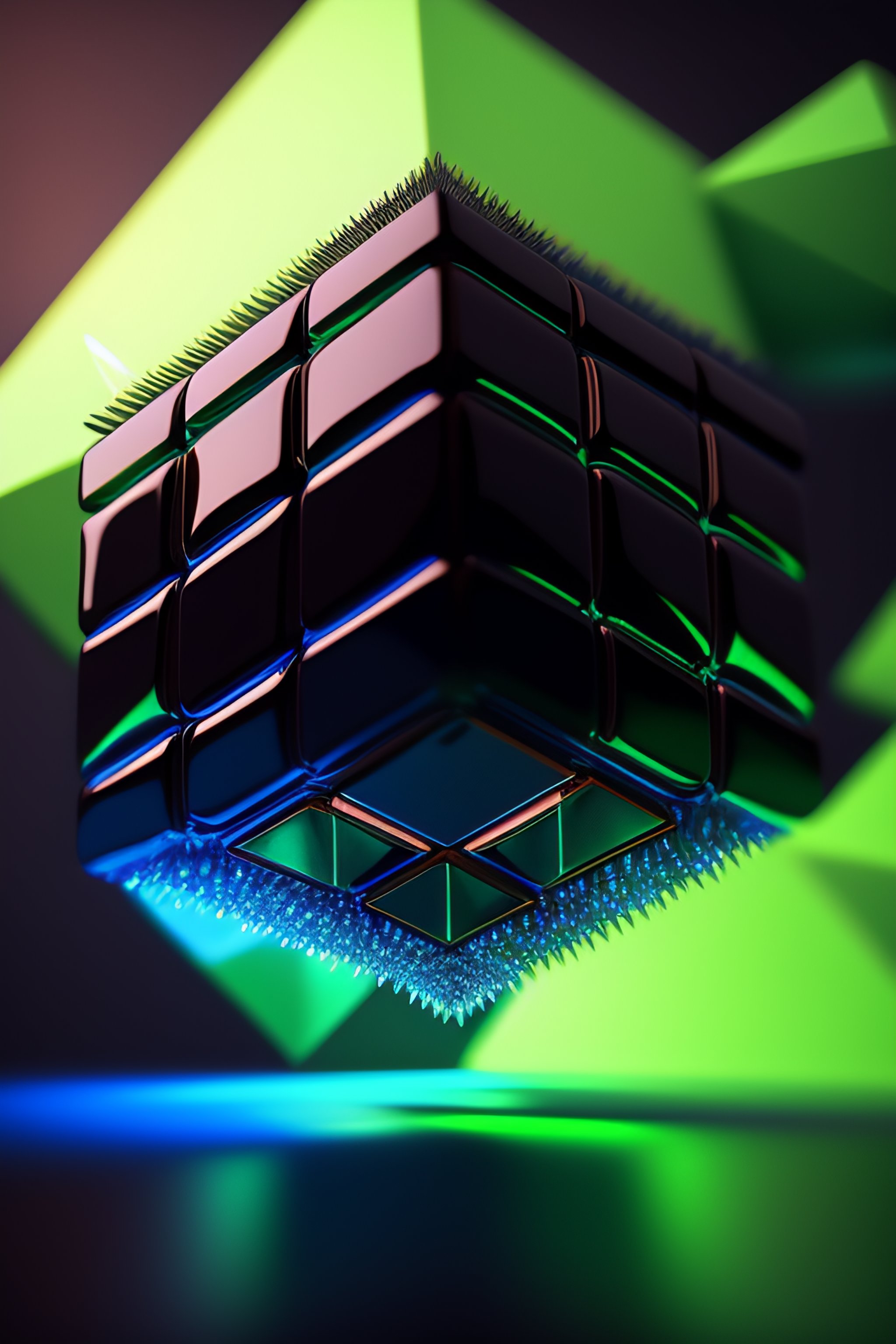 Lexica - A photorealistic render of a metallic crystalline spiky ...