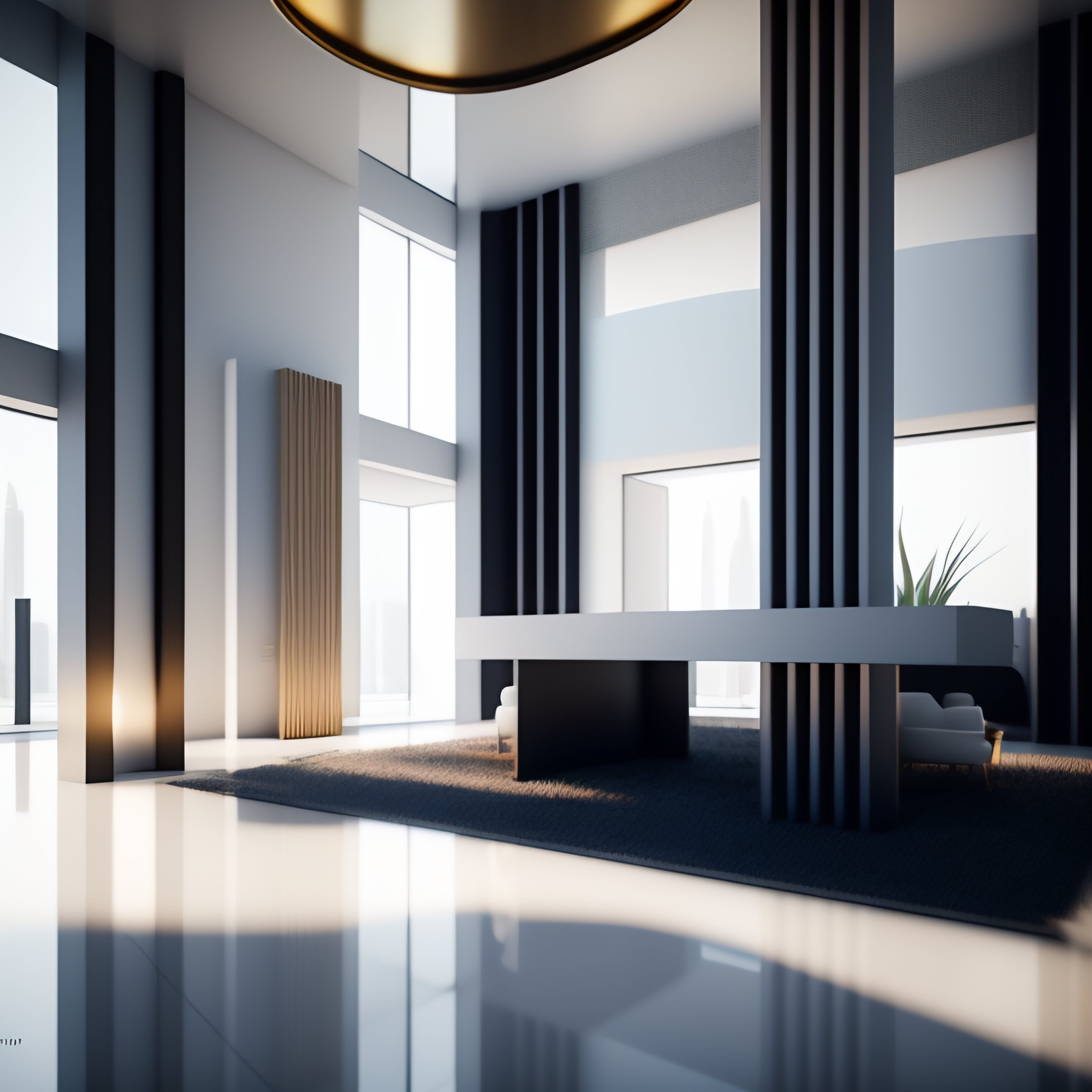 Lexica - Minimal white space lobby with forniture, photography high ...