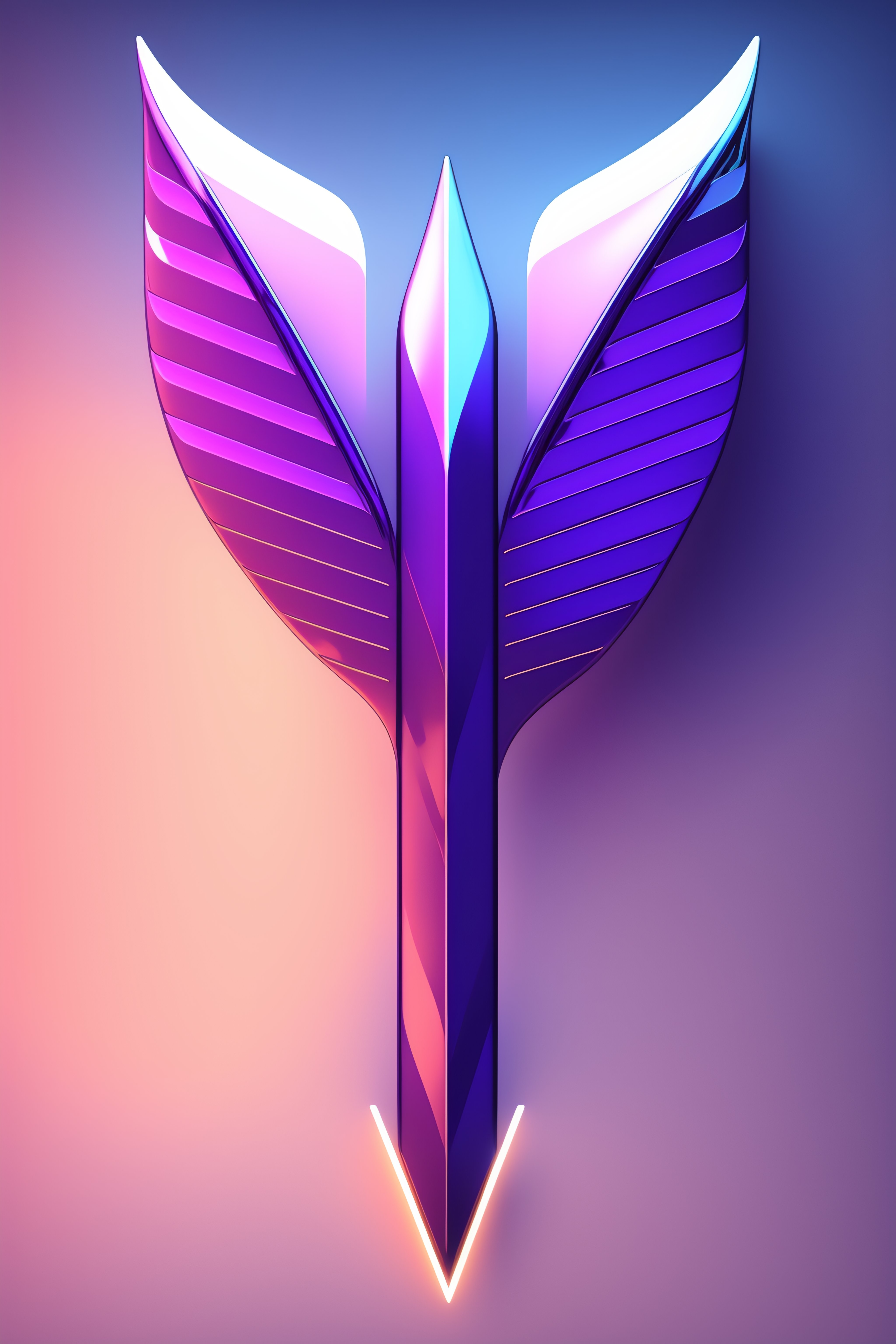 Lexica - 3d icon render of a wing, arrow quiver, magic wand, majestic ...