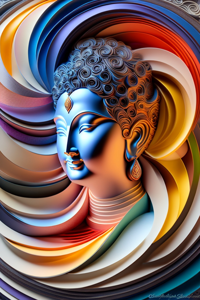 Lexica - Large waves, Buddha, multi dimensional paper quilling, 3d ...