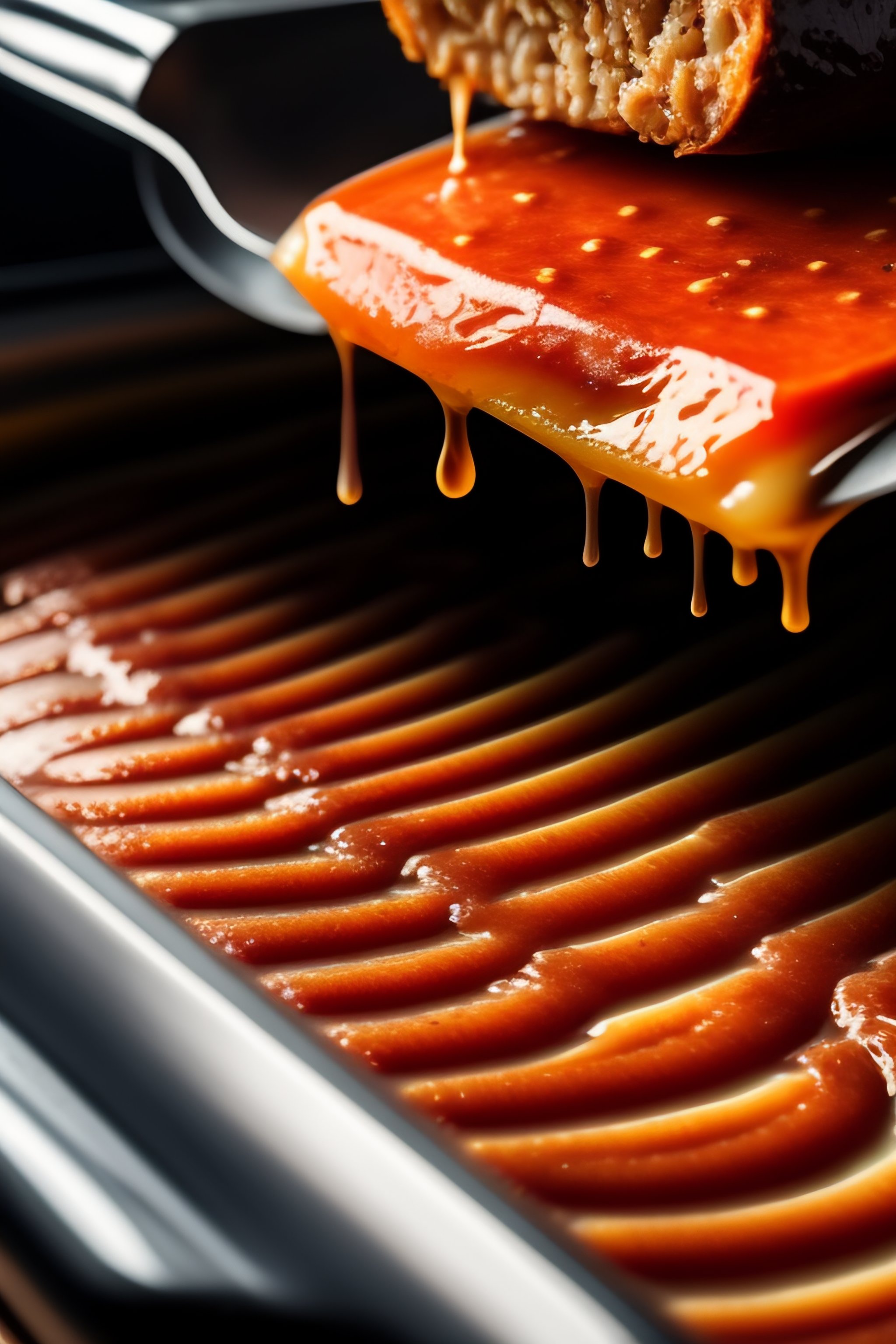 Lexica - A close up of an skeleton coming out flesh of meat